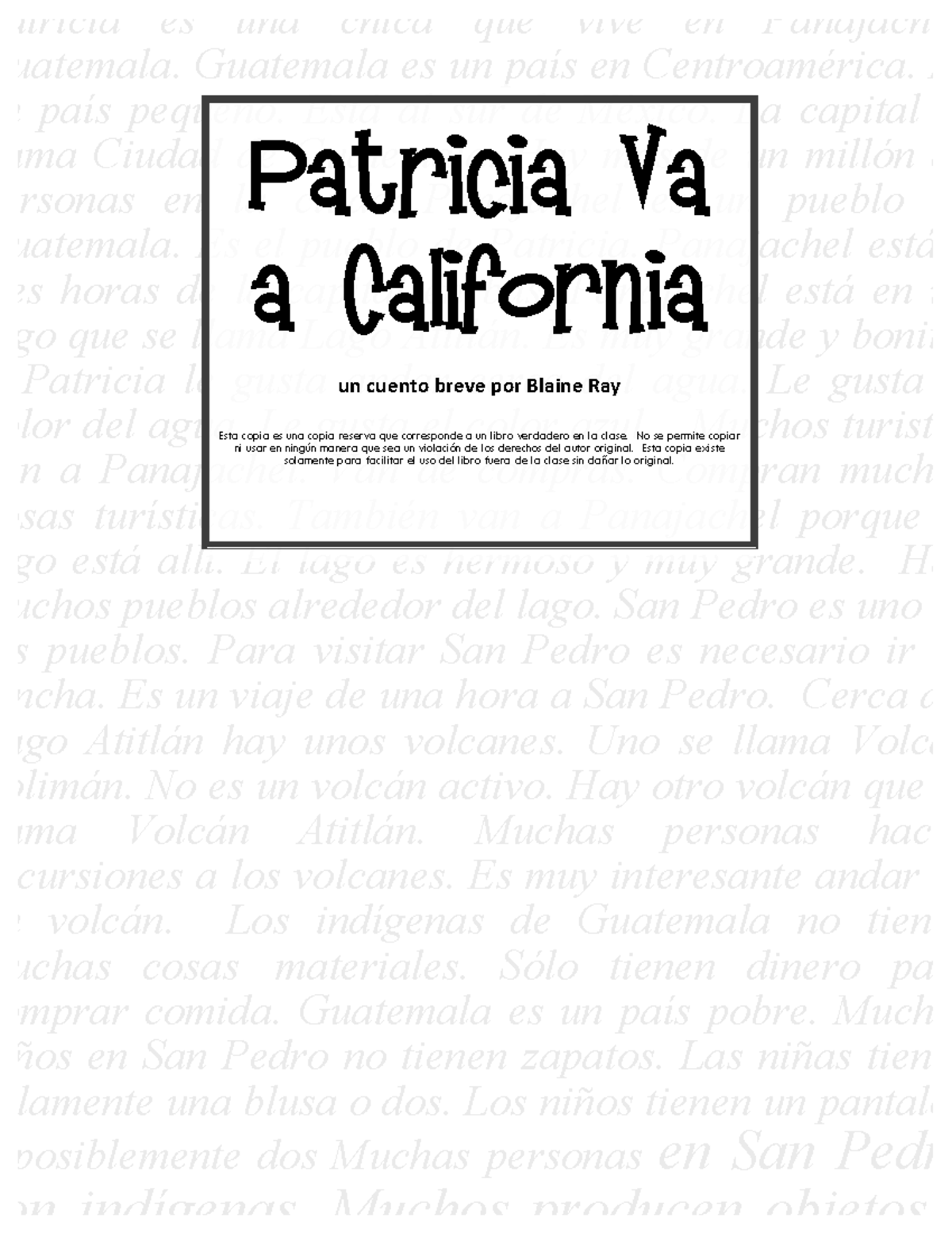 Patricia Va a California - es una chica que vive en Panajachel, es un ...