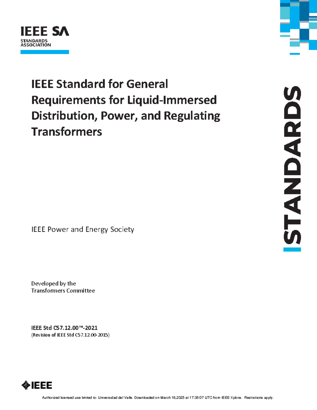 IEEE C57.12-2021 Standard for Liquid-Immersed Distribution Transformers ...