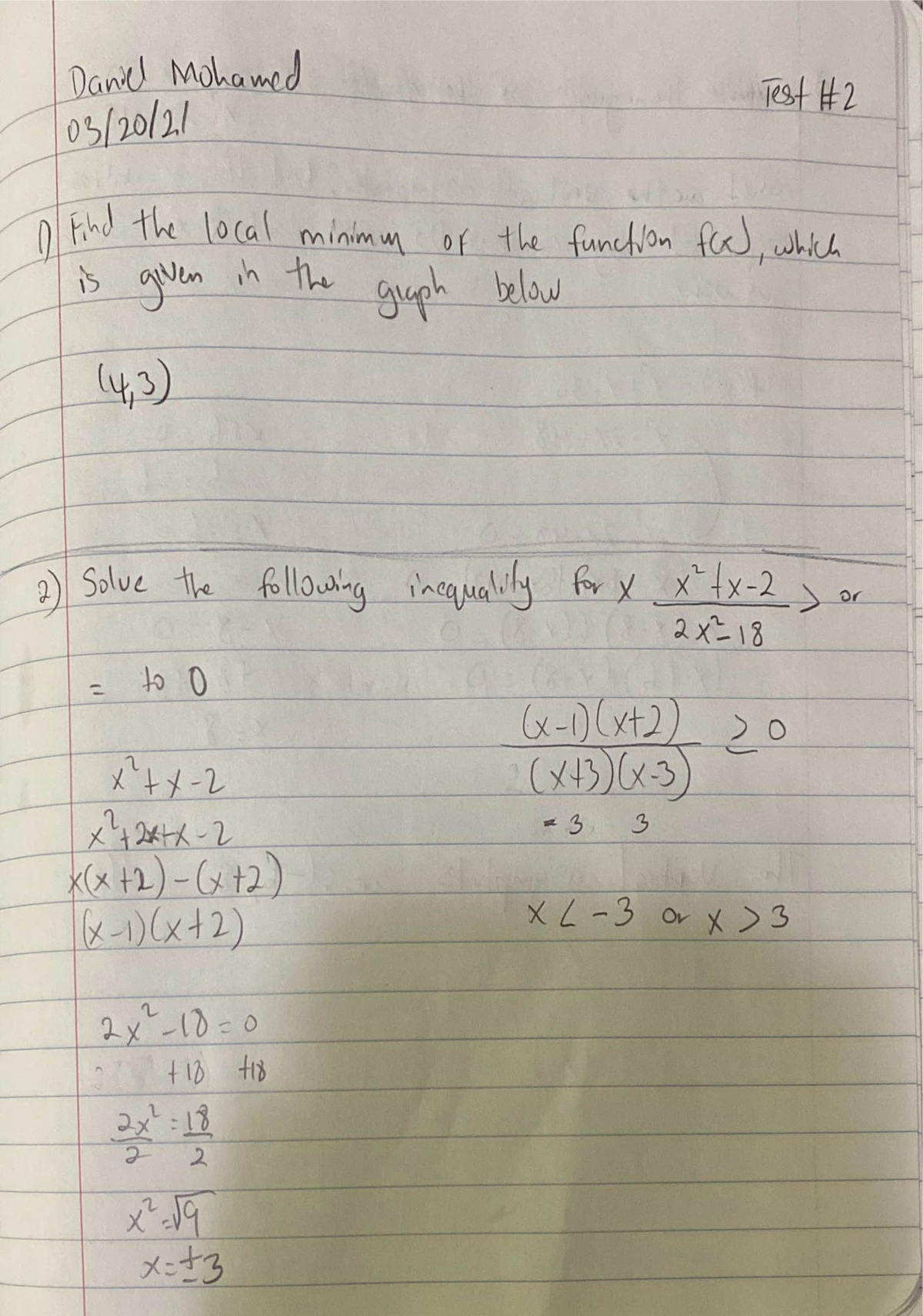 Precalculus Test #2 - Exam Notes & Key Function Concepts - Studocu