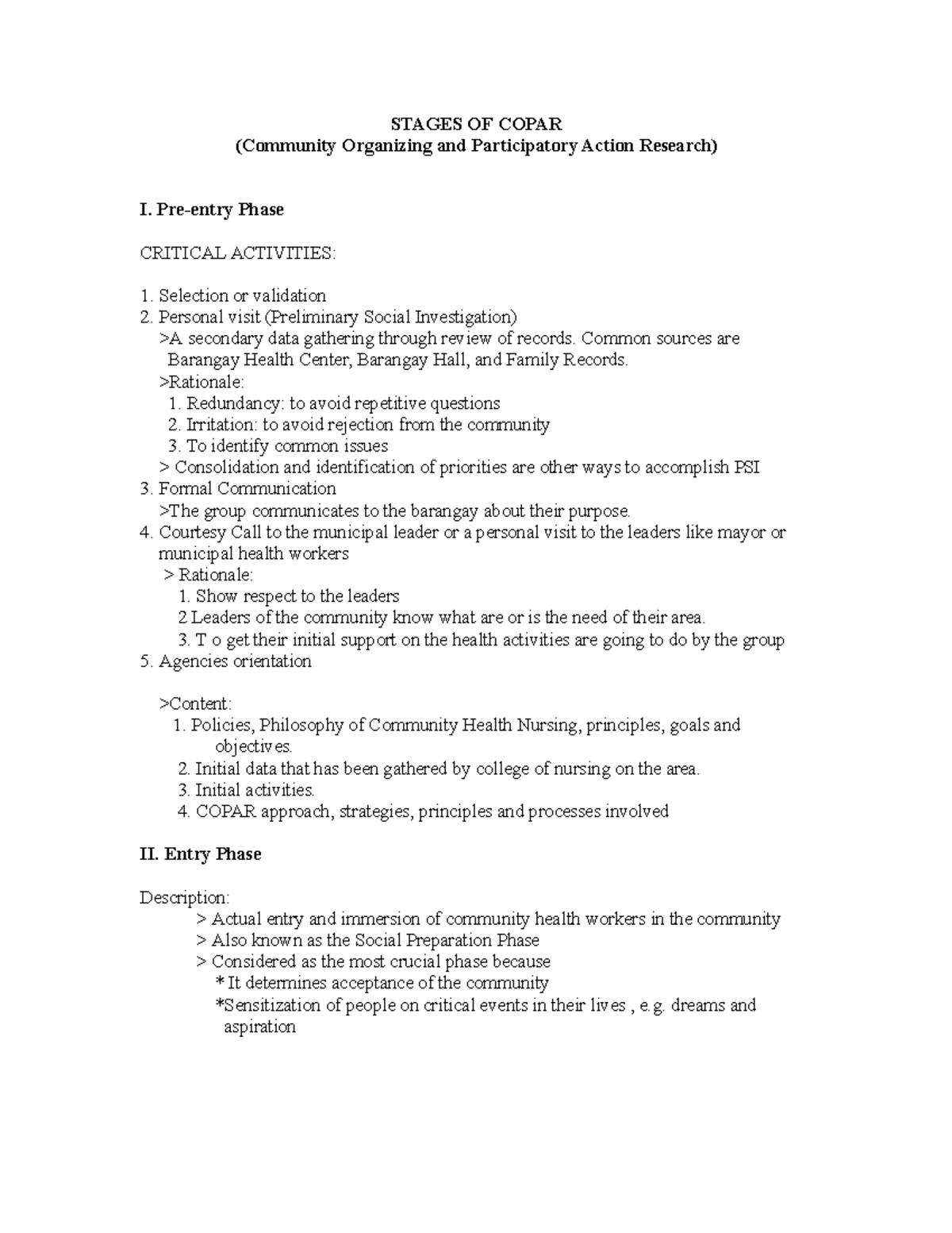 COPAR: Stages of Community Organizing & Participatory Action Research ...