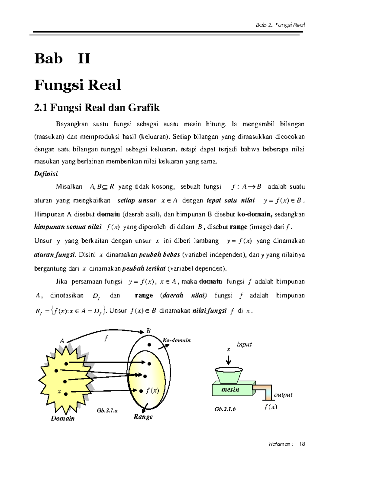 Bab II: Fungsi Real dan Grafik - Materi Lengkap - Studocu