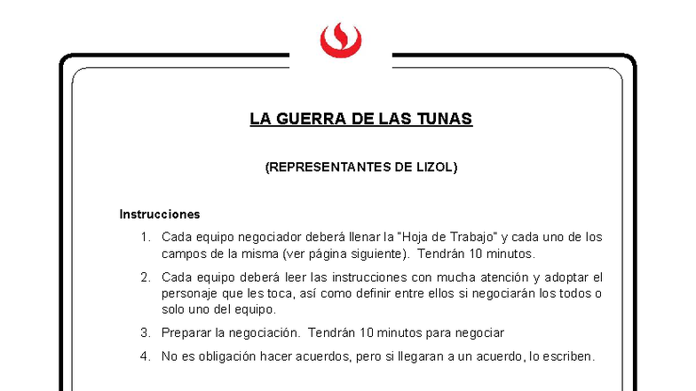 Caso Tunas Lizol UPC: Negociación con ZANEX y Sr. Cardoza - Studocu