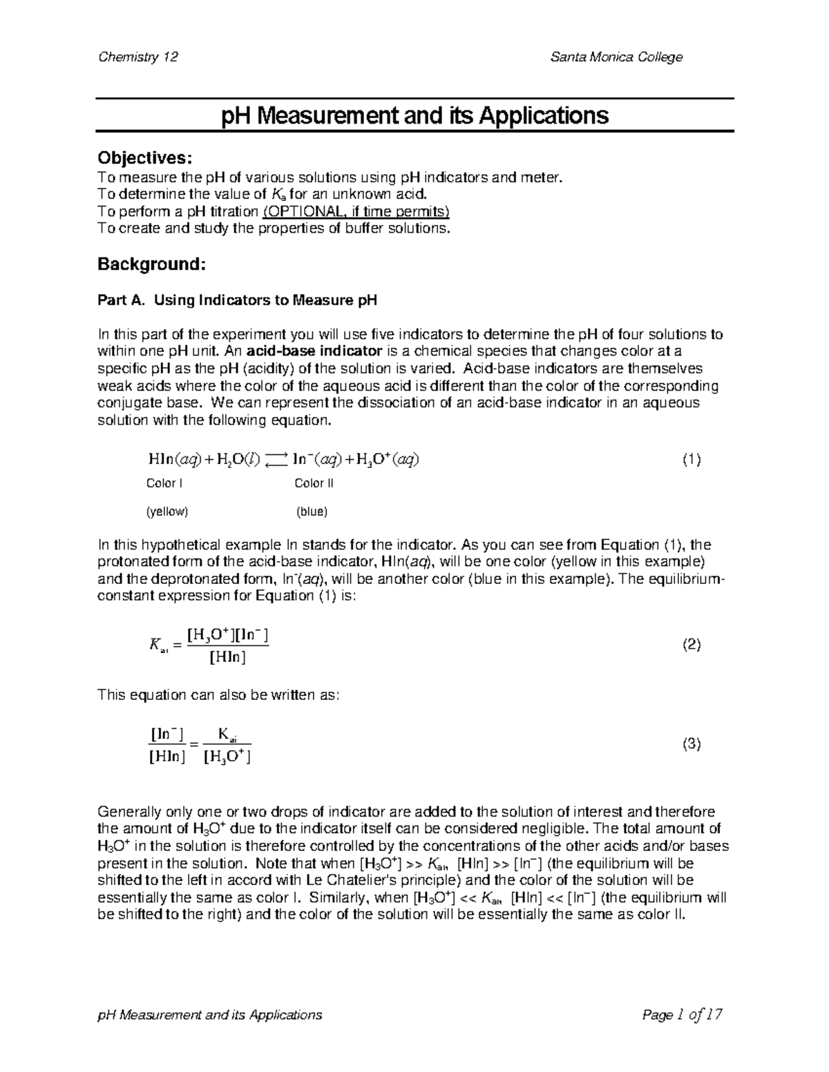 P H Measurement 3-13 - lab report - pH Measurement and its Applications ...