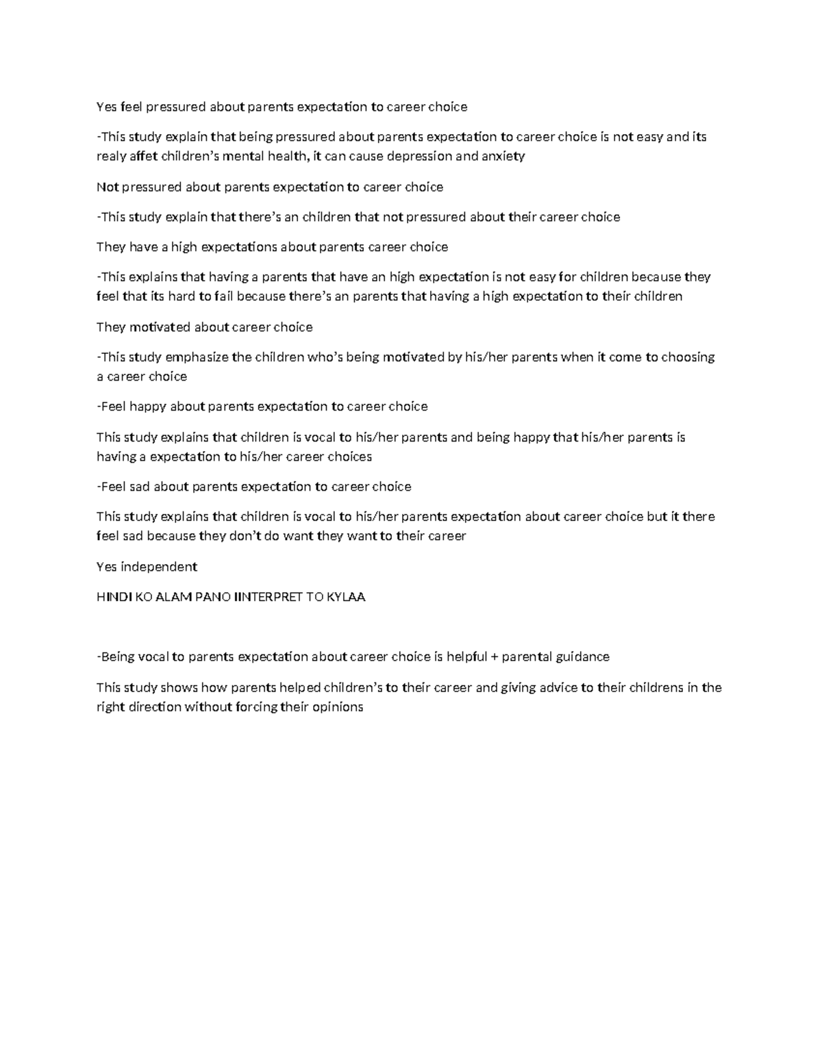 RRL - Parental Expectations and Children's Career Choices Insights ...