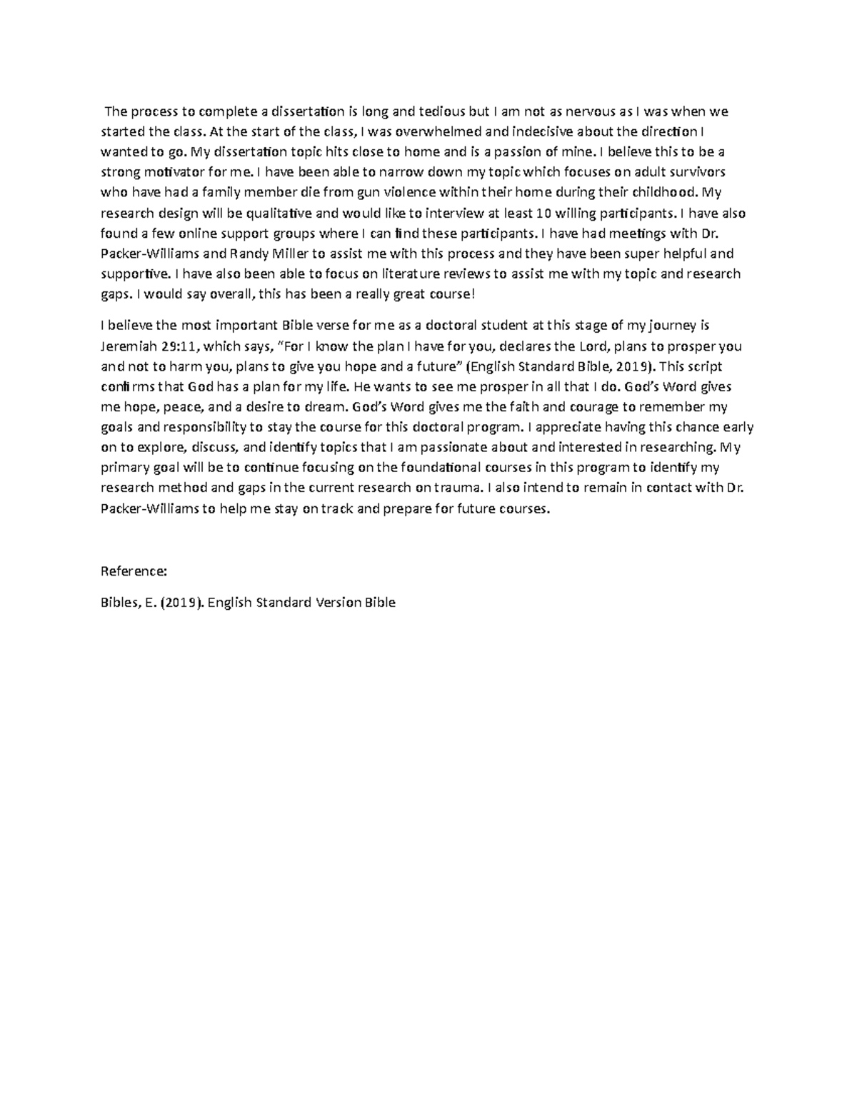 EDCO 716 week 8 - update on dissertation process - The process to complete a dissertation is ...