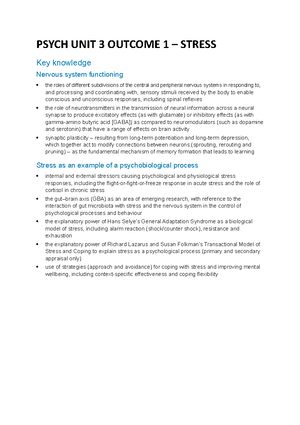 Psych Notes - PSYCHOLOGY UNITS 3 AND 4 2023 - 2027 Study Design Table ...