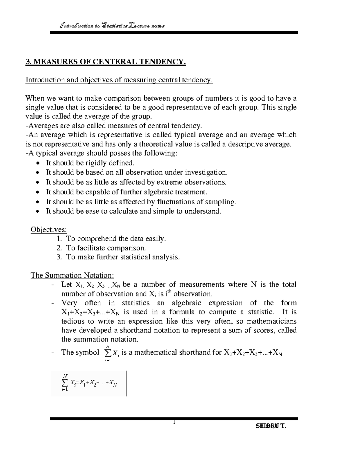 Chapter 3 and 4 - Lecture Notes on Basic Statistics for Business ...