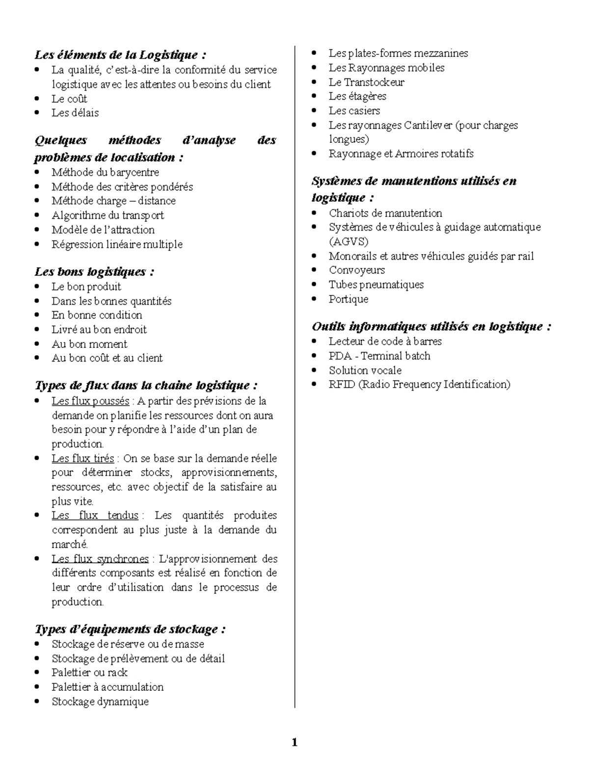 Corrige Qcm Actlogistique-Logistique Industrielle - QCM 1 – LA ...