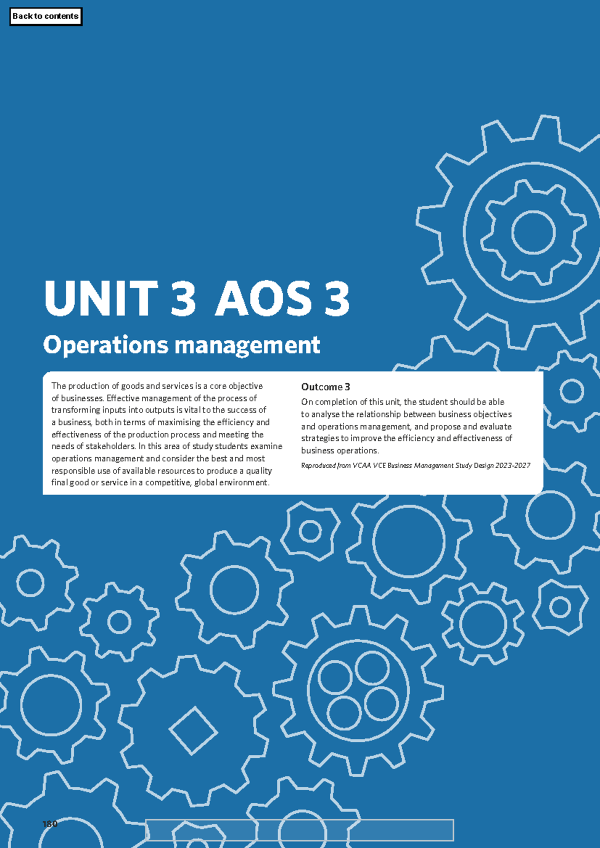 Operations Management Overview - Unit 3 AOS 3 - Studocu