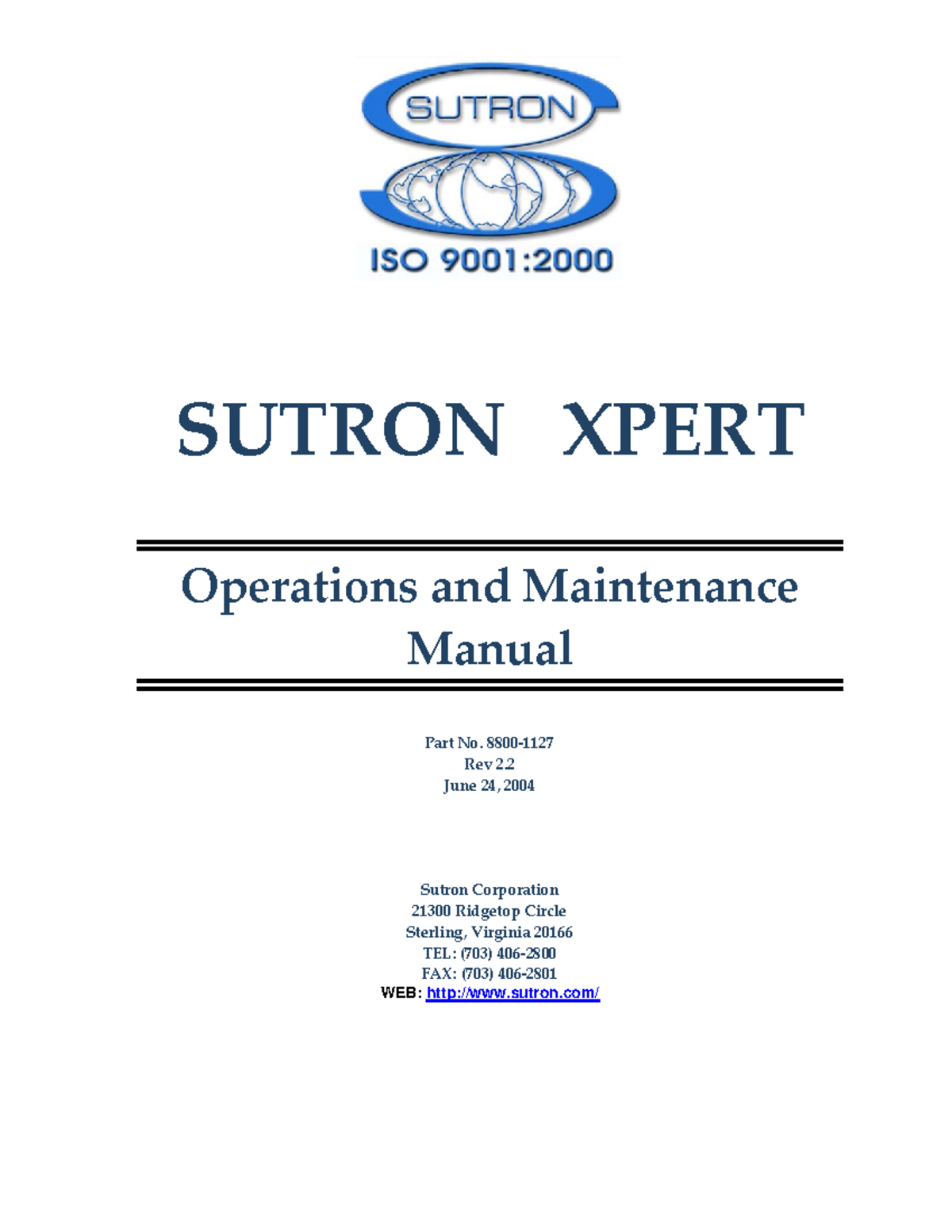 Xpert User Manual - secret - SUTRON XPERT Operations and Maintenance ...