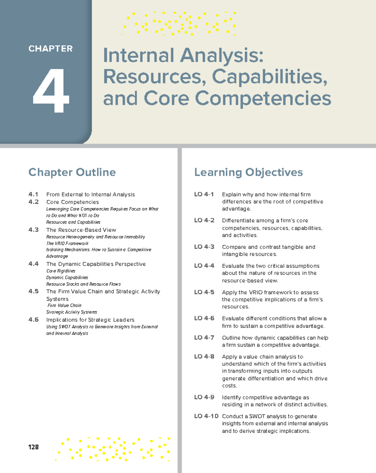Chapter 4 - Lecture notes on strategic management - 128 4 CHAPTER ...