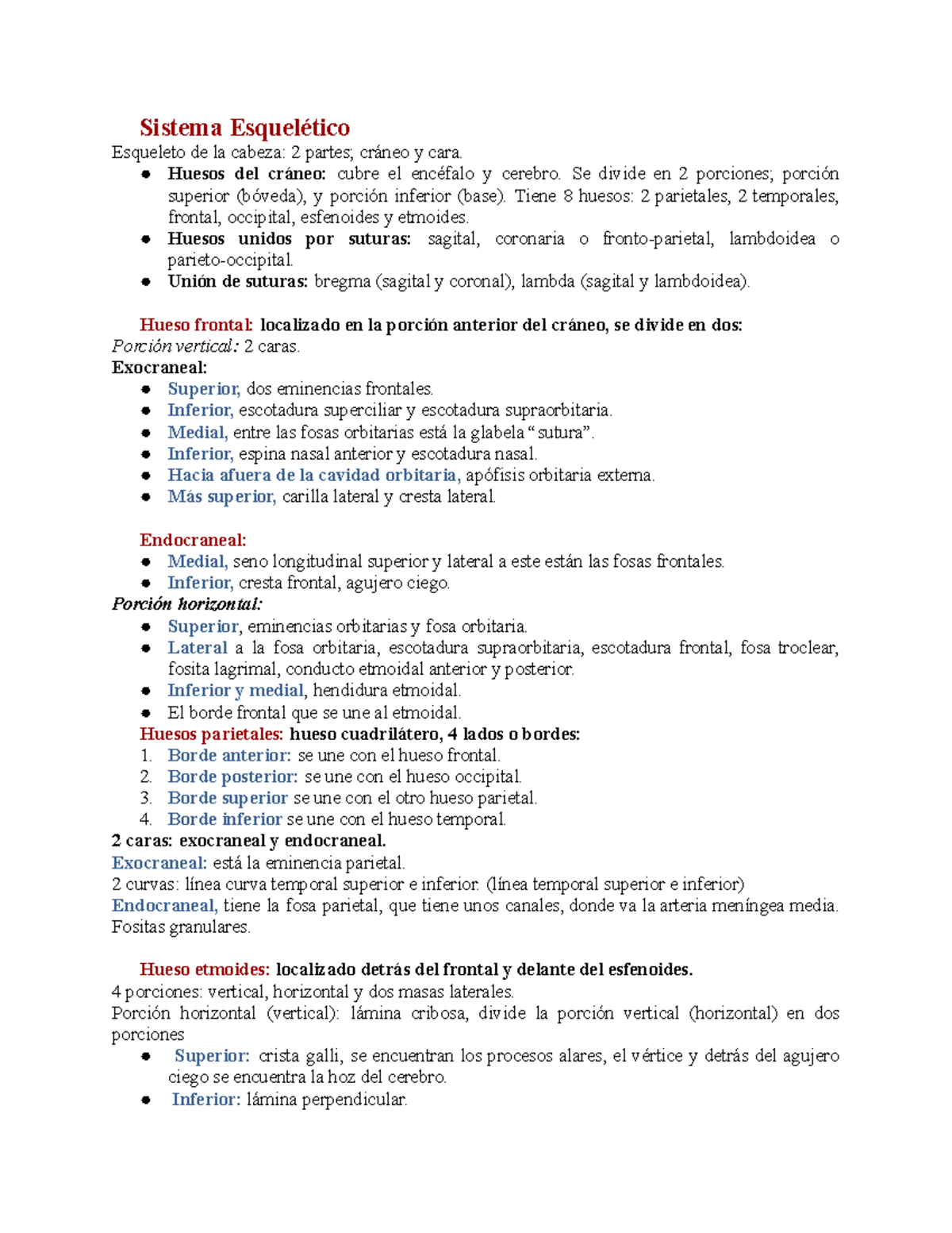 Anatomía Humana I: Sistema Esquelético y Músculos de la Cabeza - Studocu