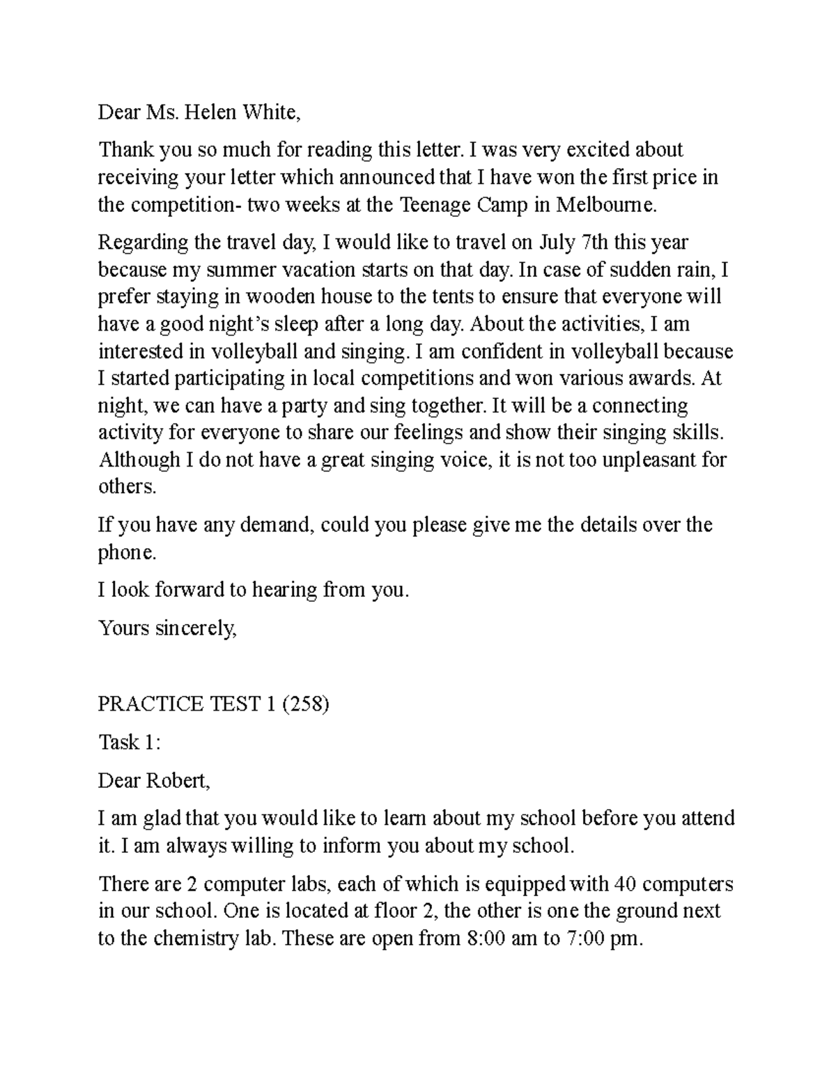 Letter Practice - English Writing Templates - Studocu