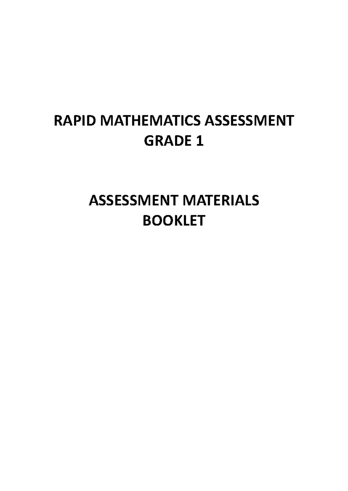RMA G1 Assessment Materials Booklet - June 17, 2023 - Studocu