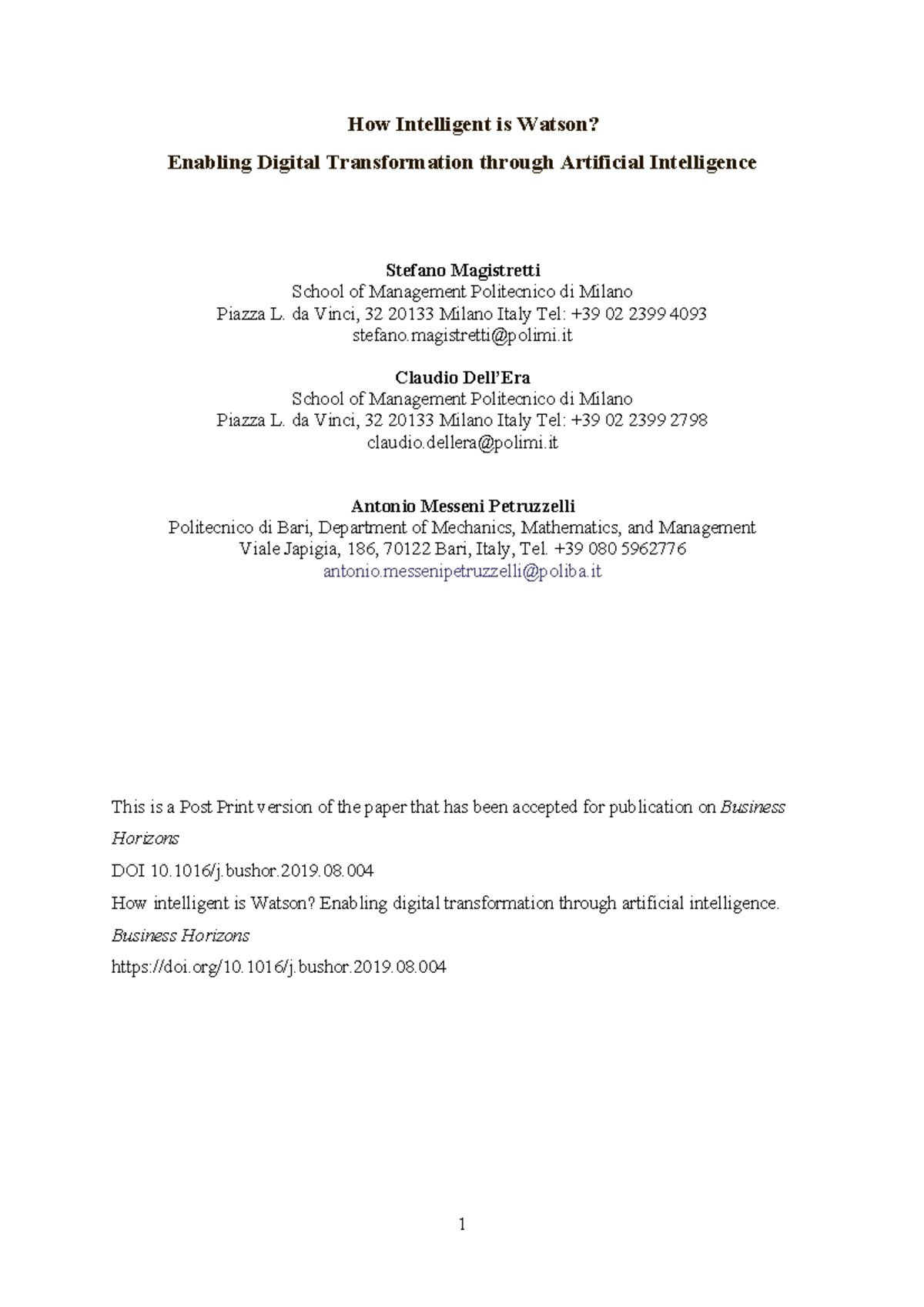 AI as a General Purpose Technology: Insights from IBM Watson (Post ...