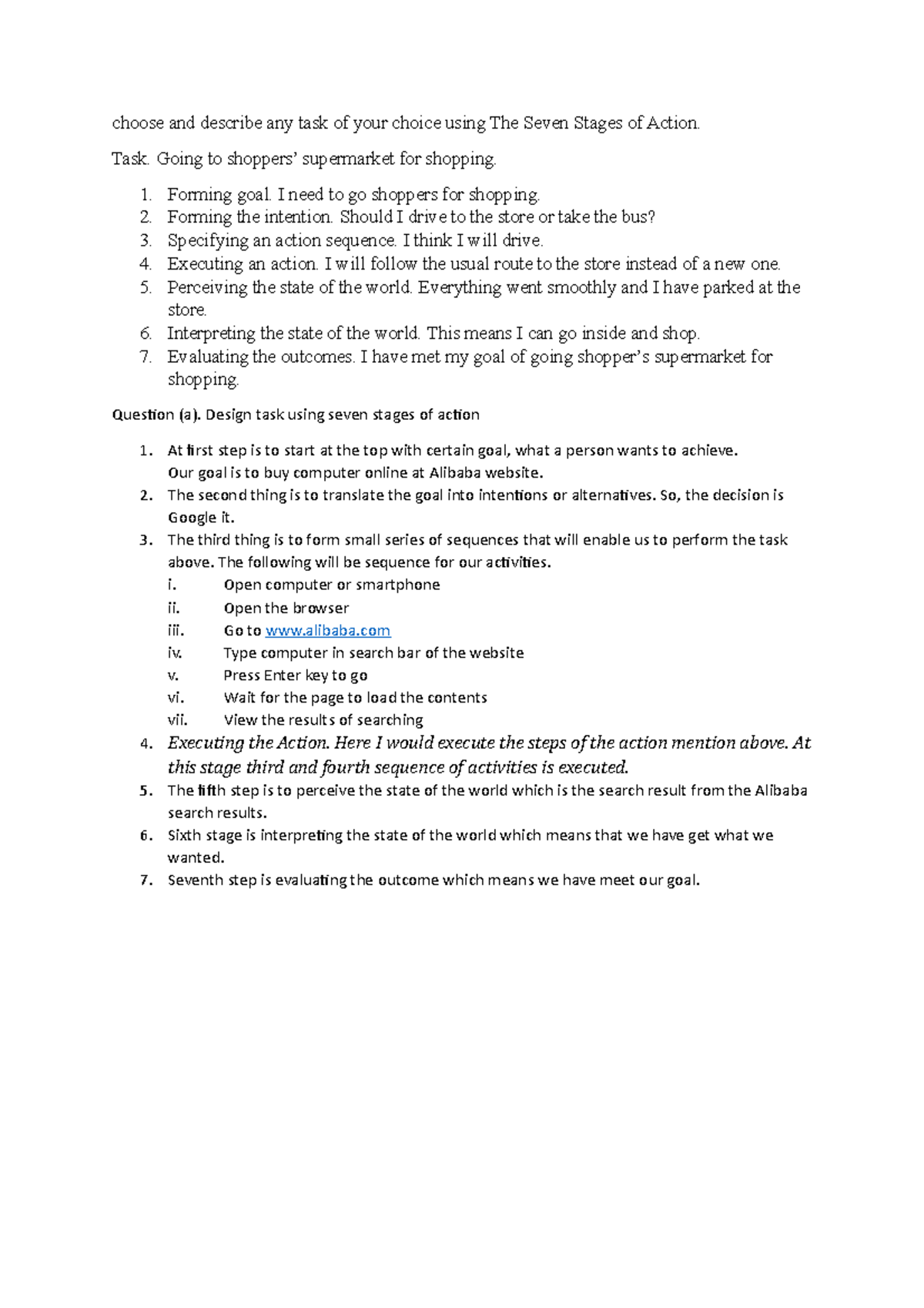 HCI 101 Assignment 1 - Analyzing Tasks Using Seven Stages of Action ...