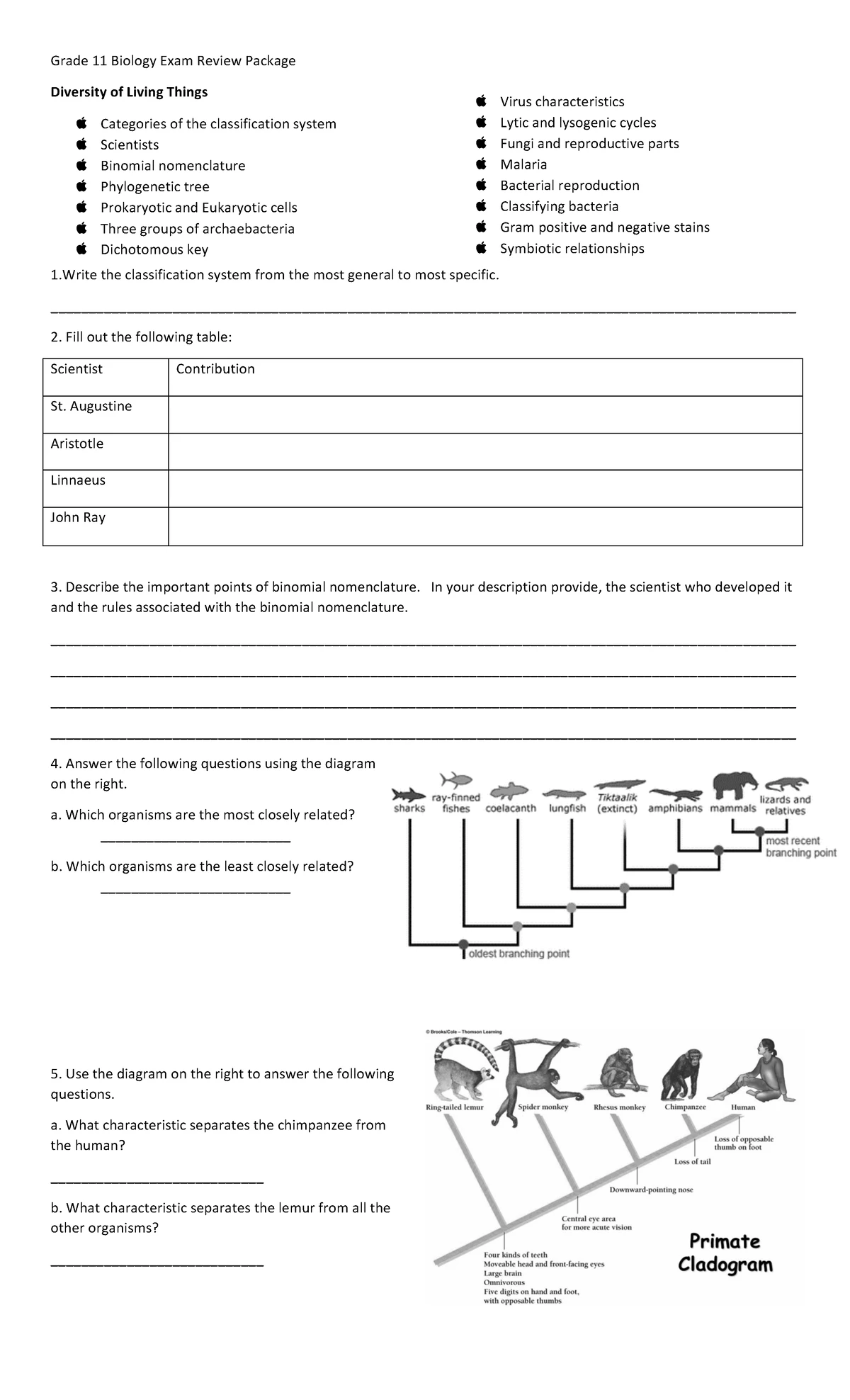 Bio 20 practice exam - BIOLOGY 20 PRACTICE QUESTIONS Name ...