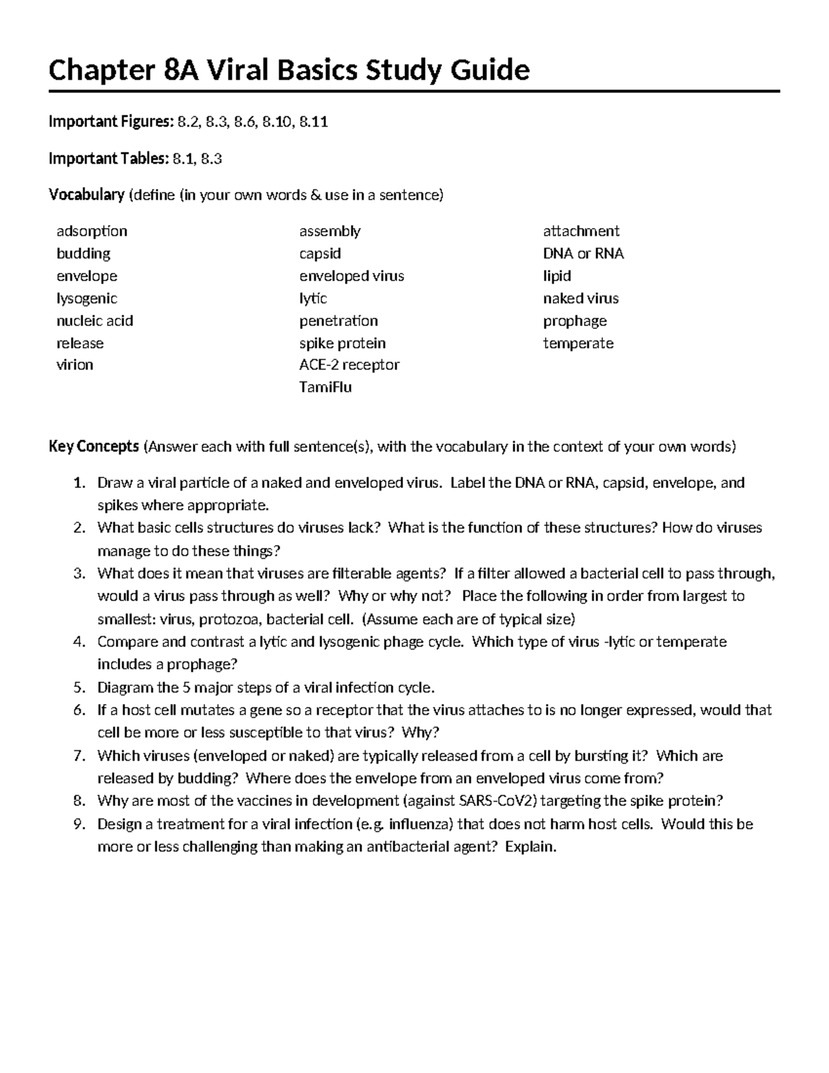 Chapter 8A: Viral Basics Study Guide & Key Concepts - Studocu