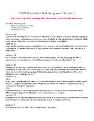 Orientation Task Complete - GOM4 Orientation Task Assignment Template ...