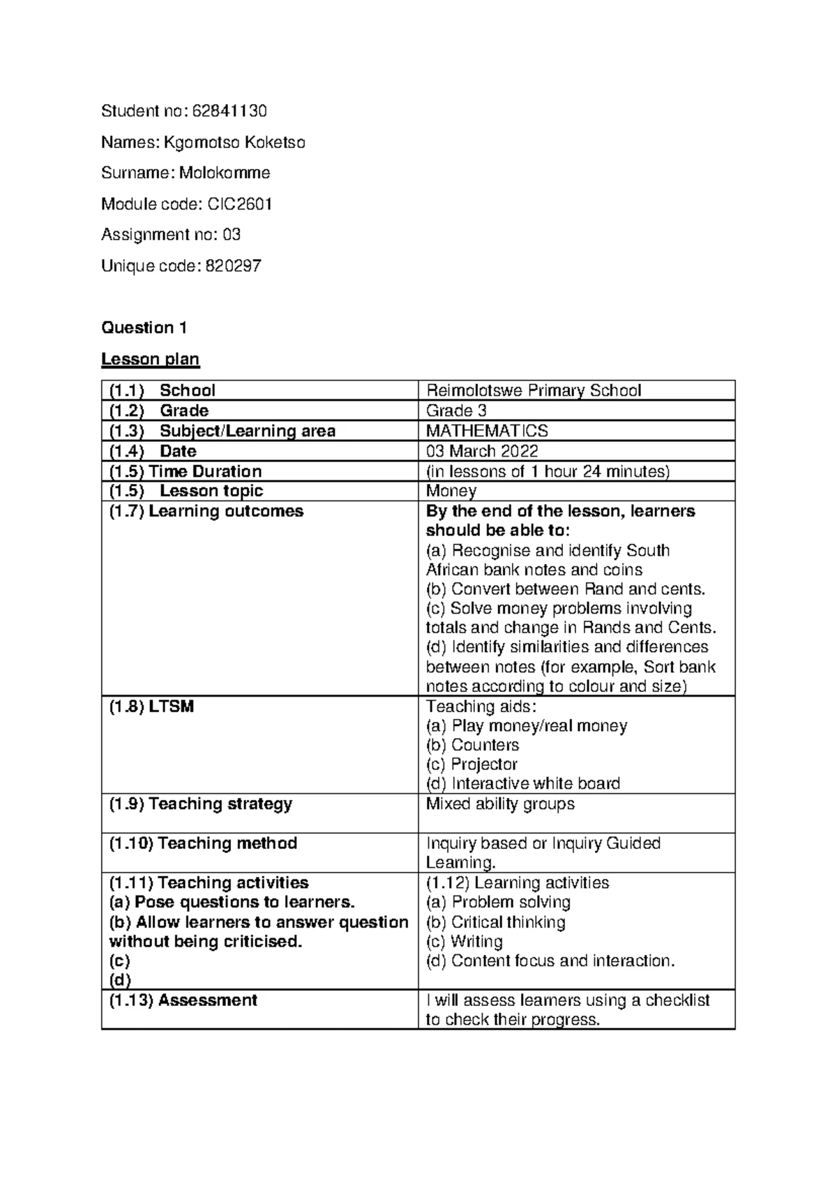 Unisa-DSAR25 - dsar - DSAR25: Practical teaching placement form for ...