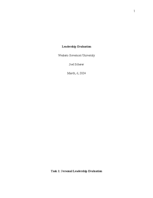 Task 2 - Task 2 paper - C204 Executive Summary Western Governors ...