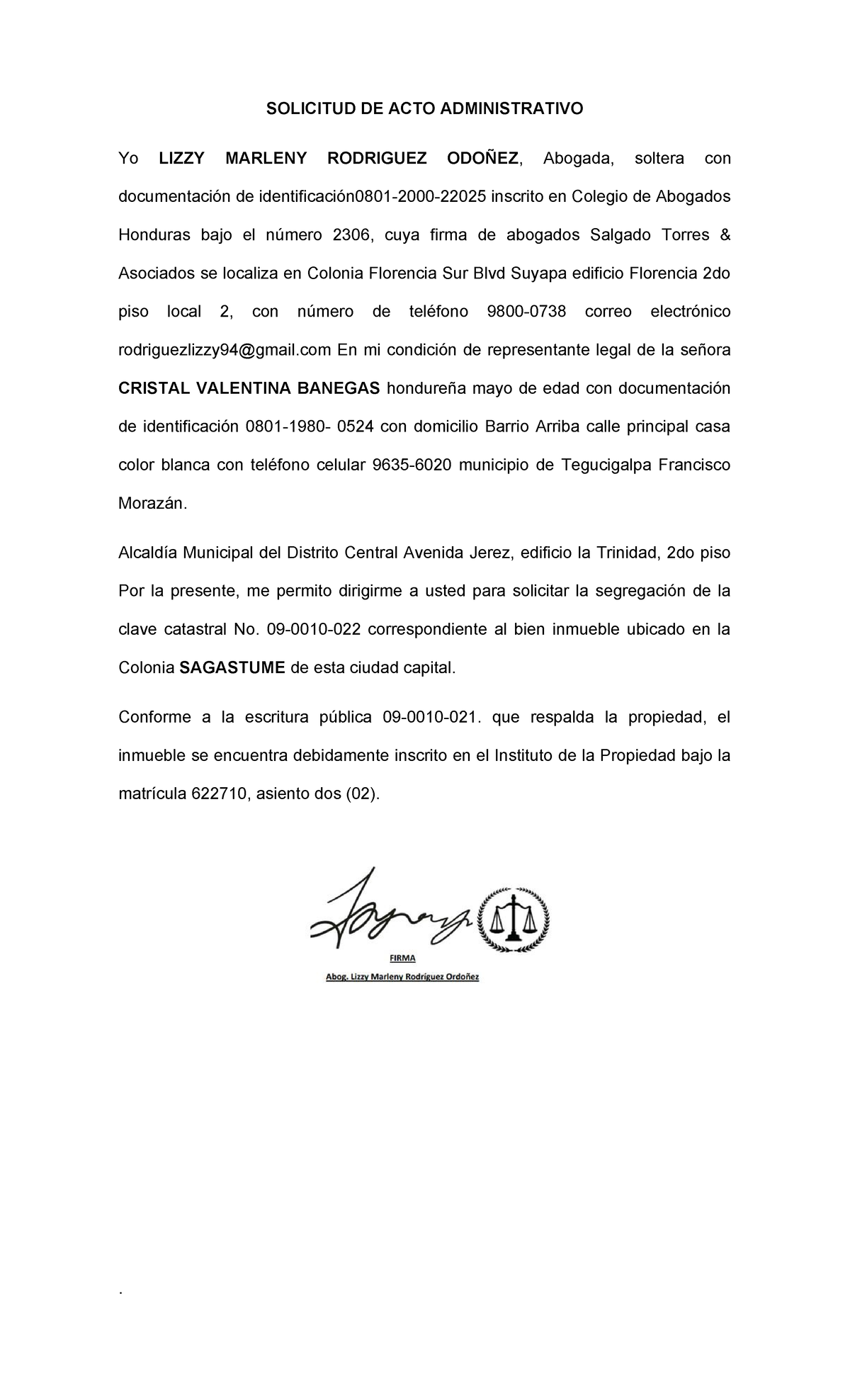 Solicitud de Segregación de Clave Catastral - Abogada L. M. Rodríguez ...