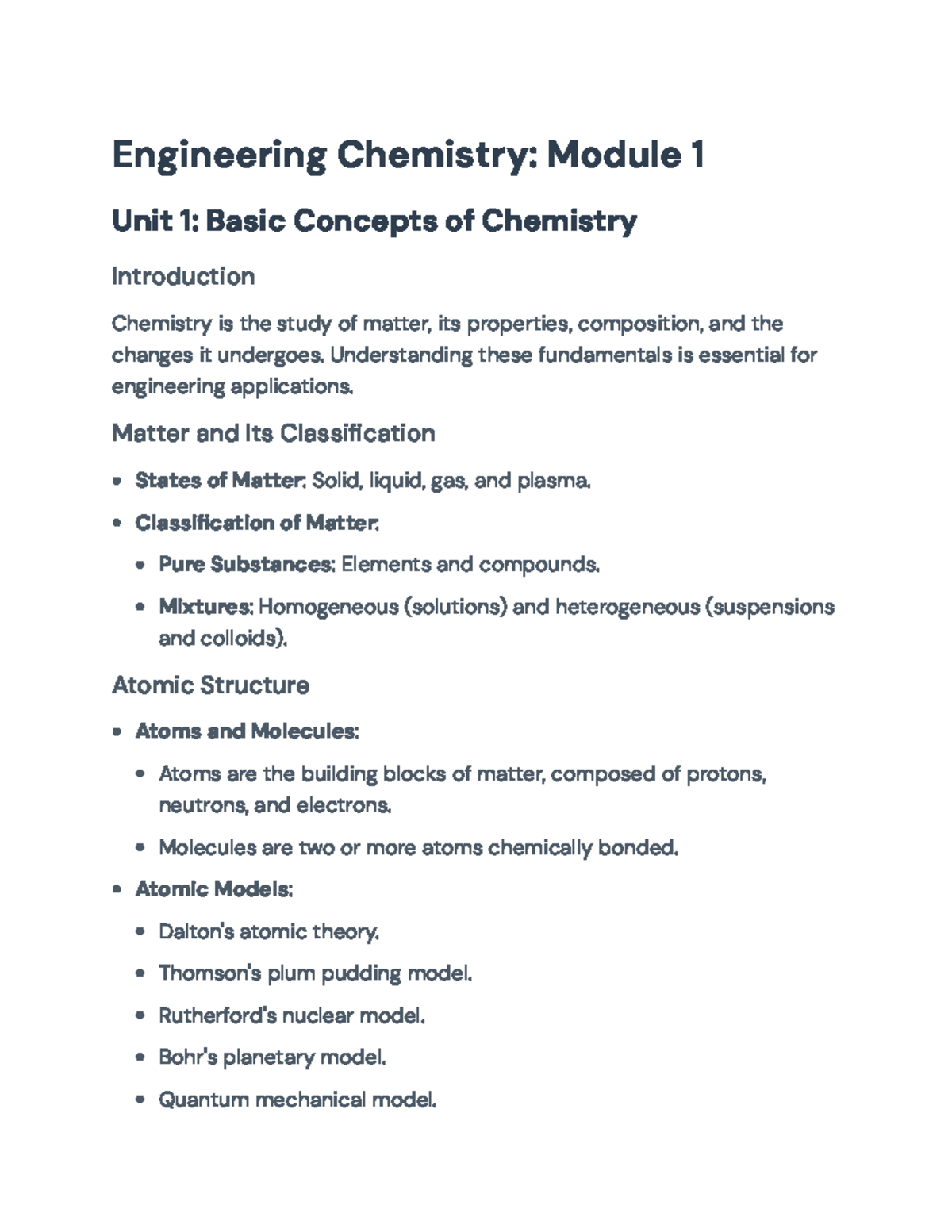 Engineering Chemistry: Module 1 - Basic Concepts & Thermodynamics ...