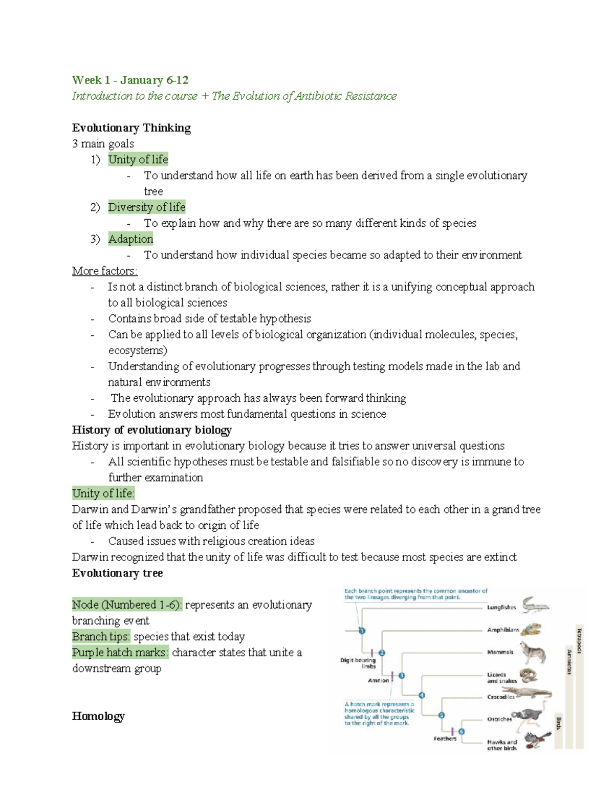 Biology 103 - Comprehensive Course Notes on Evolution and Speciation ...
