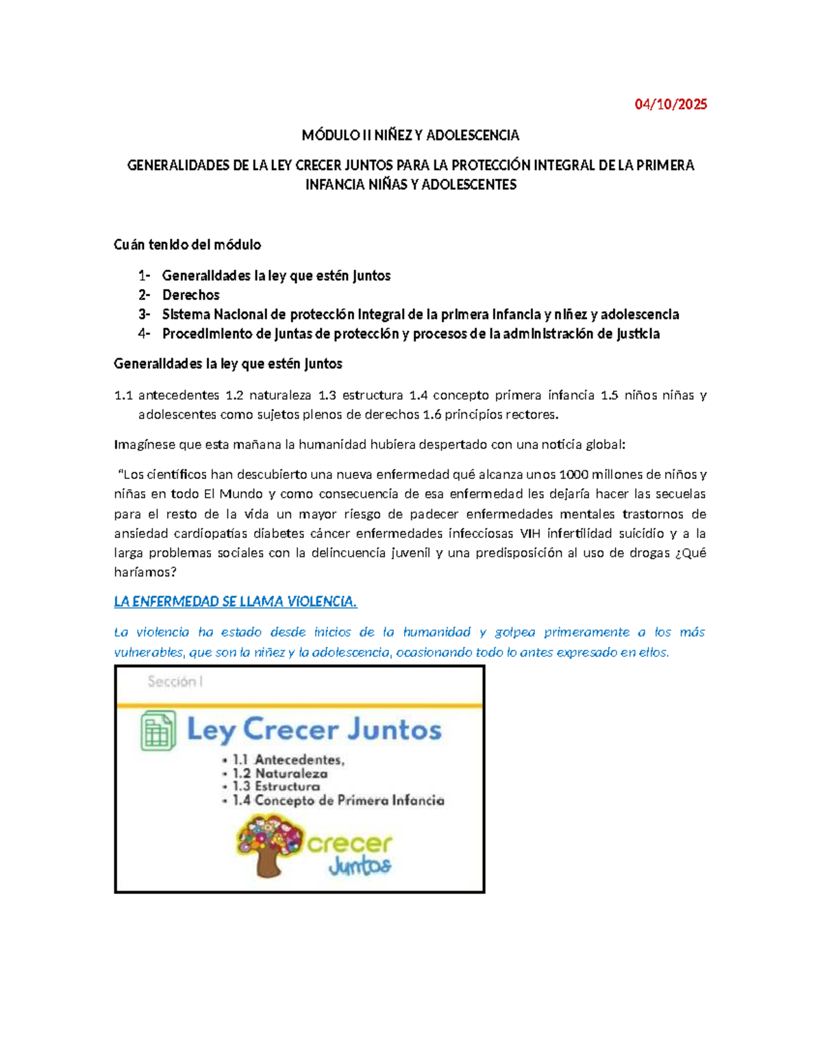 Módulo II: Ley Crecer Juntos y Protección Integral de Niñez y ...