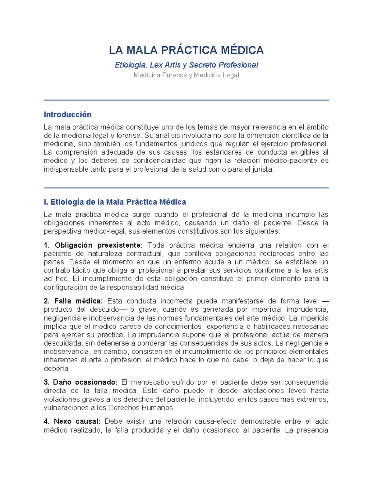 Ensayo sobre la Mala Práctica Médica: Ética y Responsabilidad Legal ...