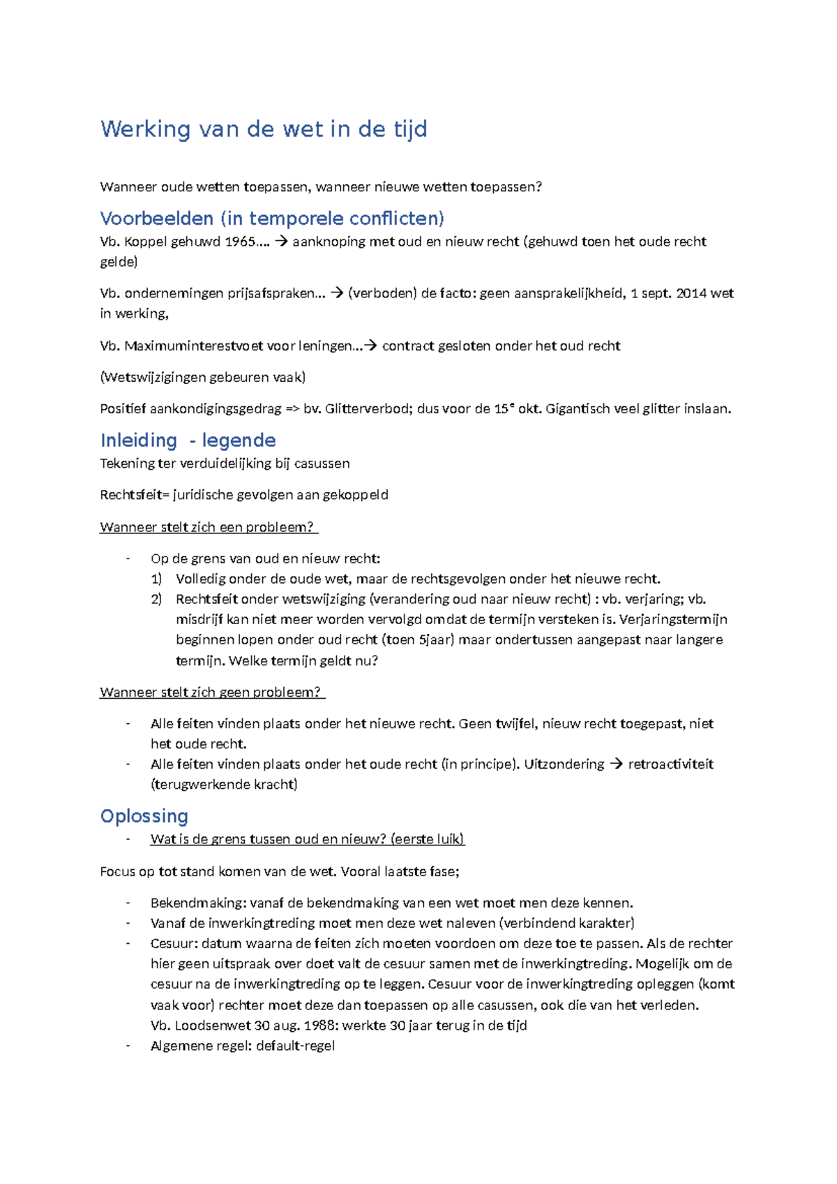 Werking van de Wet in de Tijd: Oude vs. Nieuwe Wetten en Voorbeelden ...