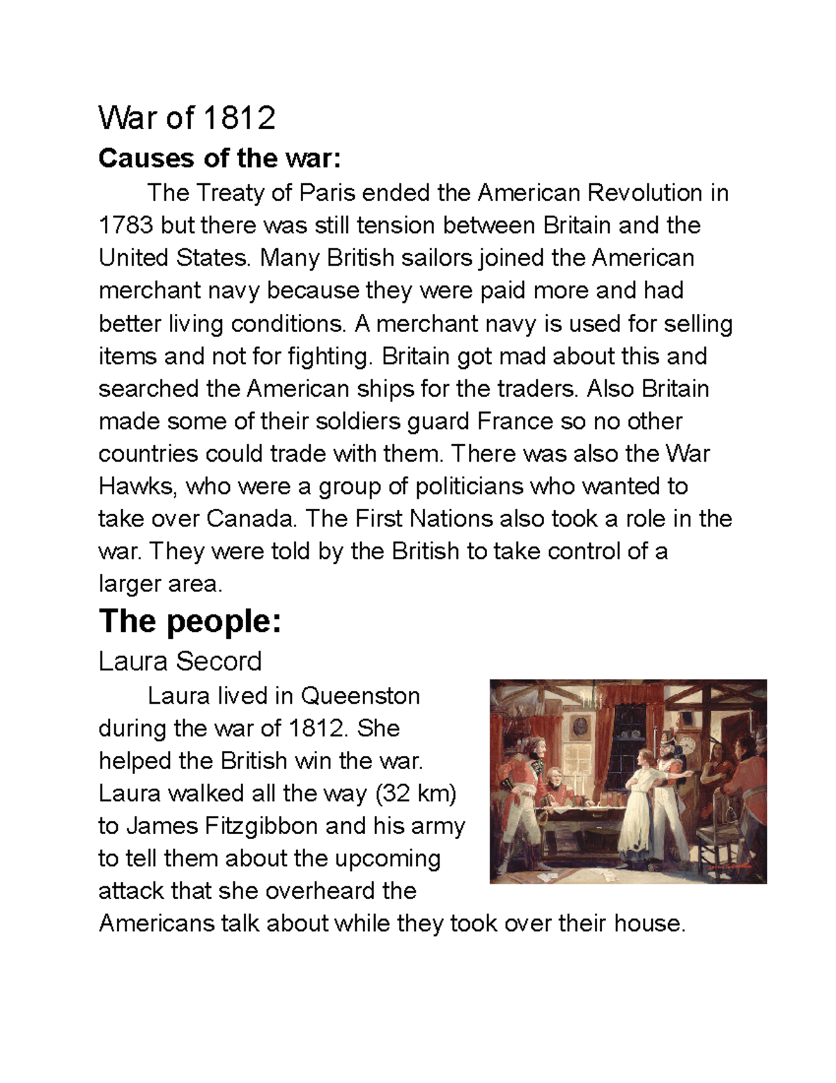 War of 1812 Project: Causes, Key Figures, and Outcome Analysis - Studocu
