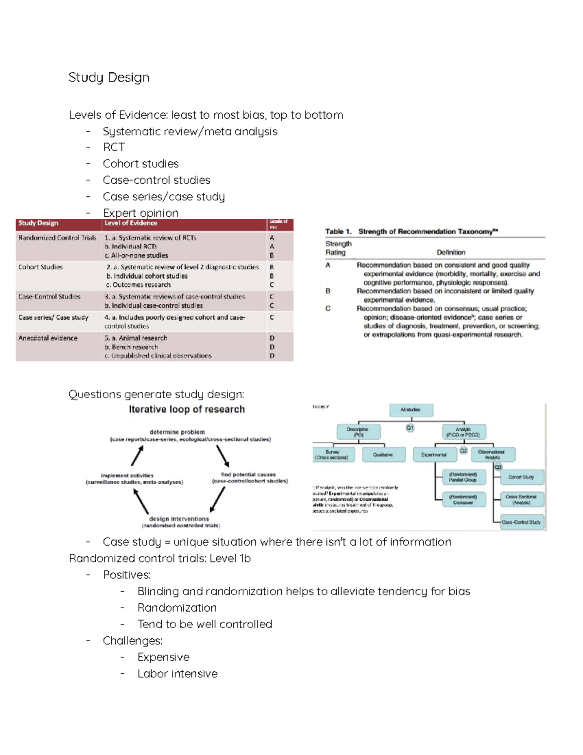 Evidence-Based Practice I: Study Designs & Levels of Evidence - Studocu