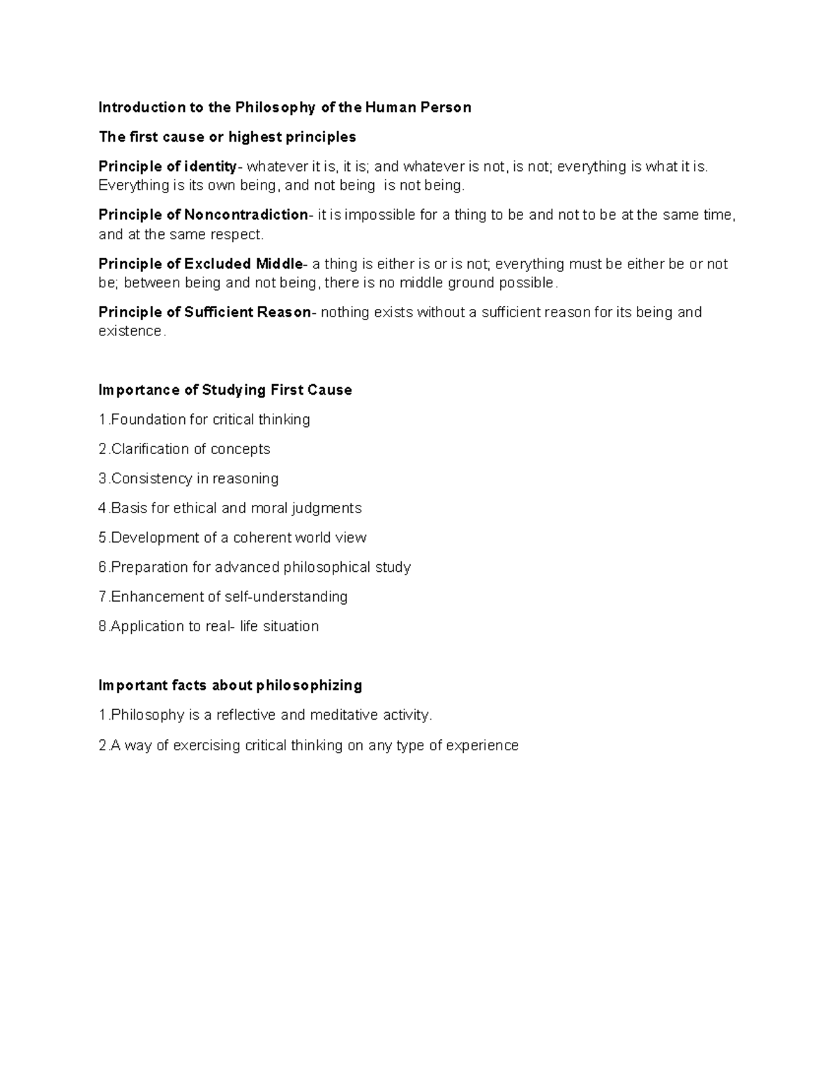 Philosophy Reviewer - Introduction to the Philosophy of the Human ...