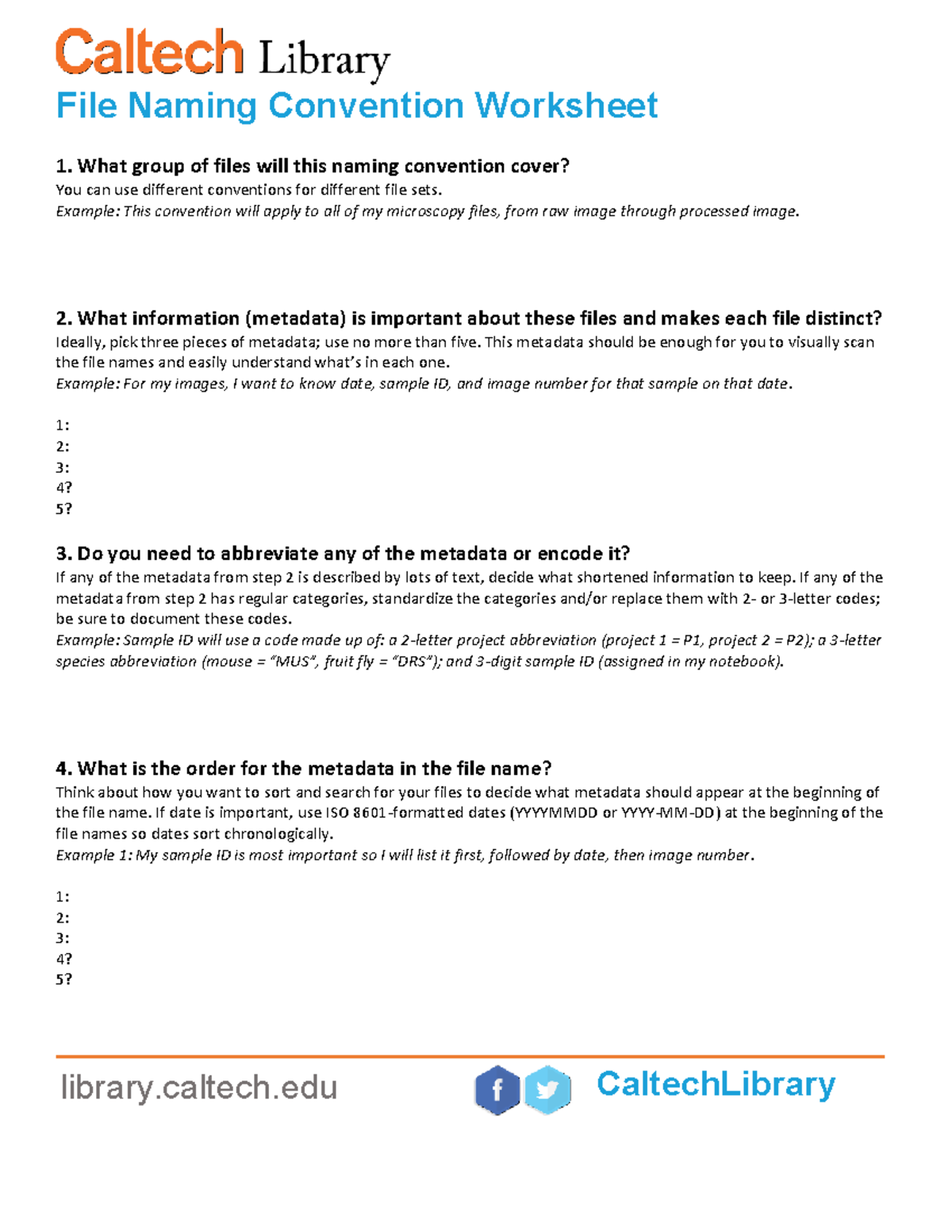 File Naming Convention Worksheet for Caltech Files - Studocu