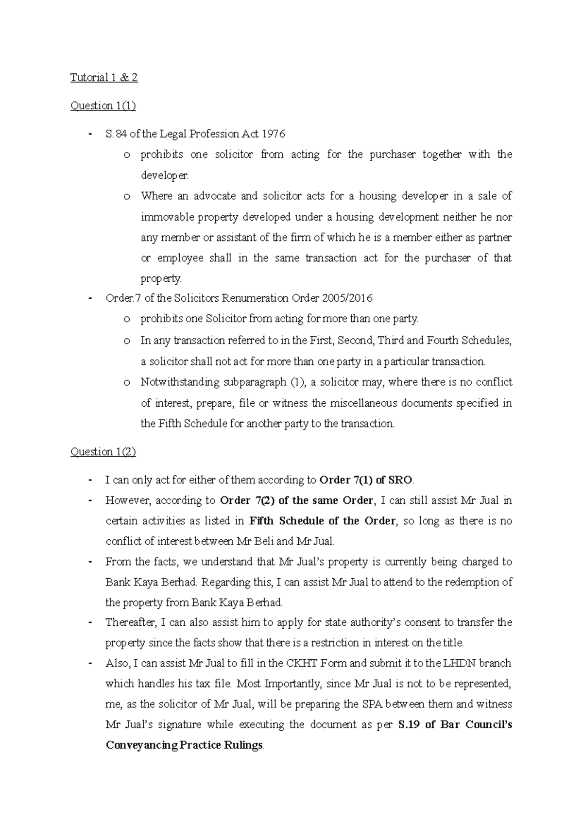 Legal Profession Act 1976: Key Provisions and Case Analysis (Tutorial 1 ...