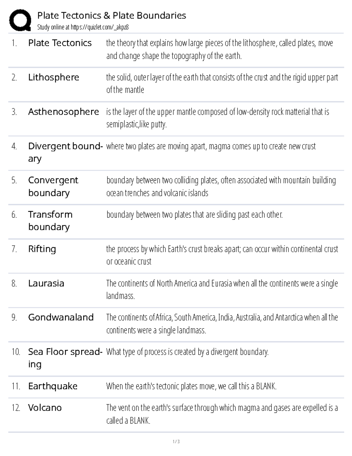 Plate Tectonics: Understanding Boundaries and Processes - Studocu
