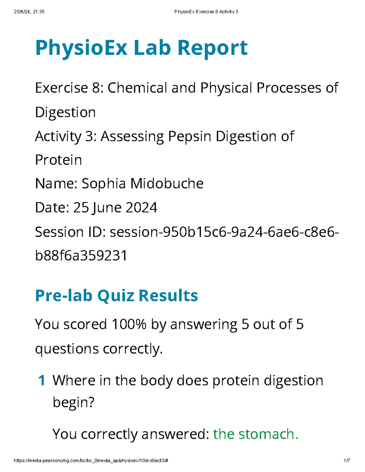 Physio Ex Exercise 8 Activity 3 - PhysioEx Lab Report Exercise 8 ...