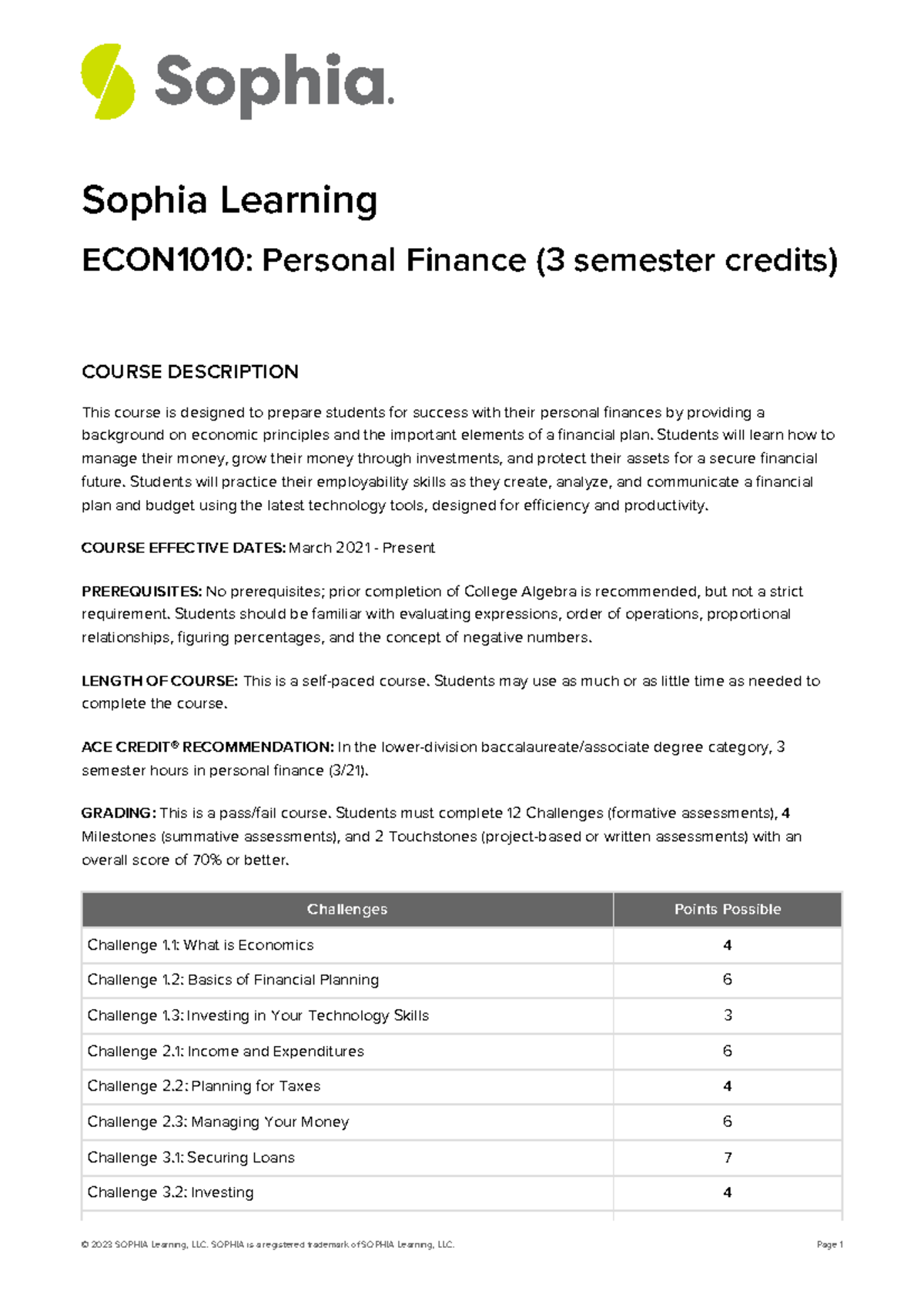 ECON1010: Personal Finance Course Syllabus and Overview - Studocu