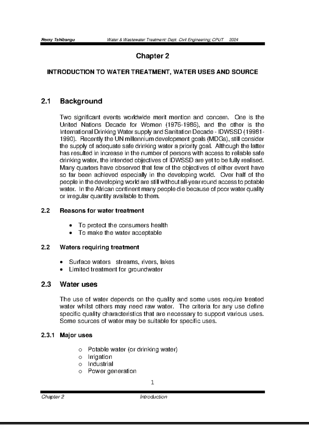 HED470 Unit 4 Handout: Sewer Reticulation & Design Notes - Studocu