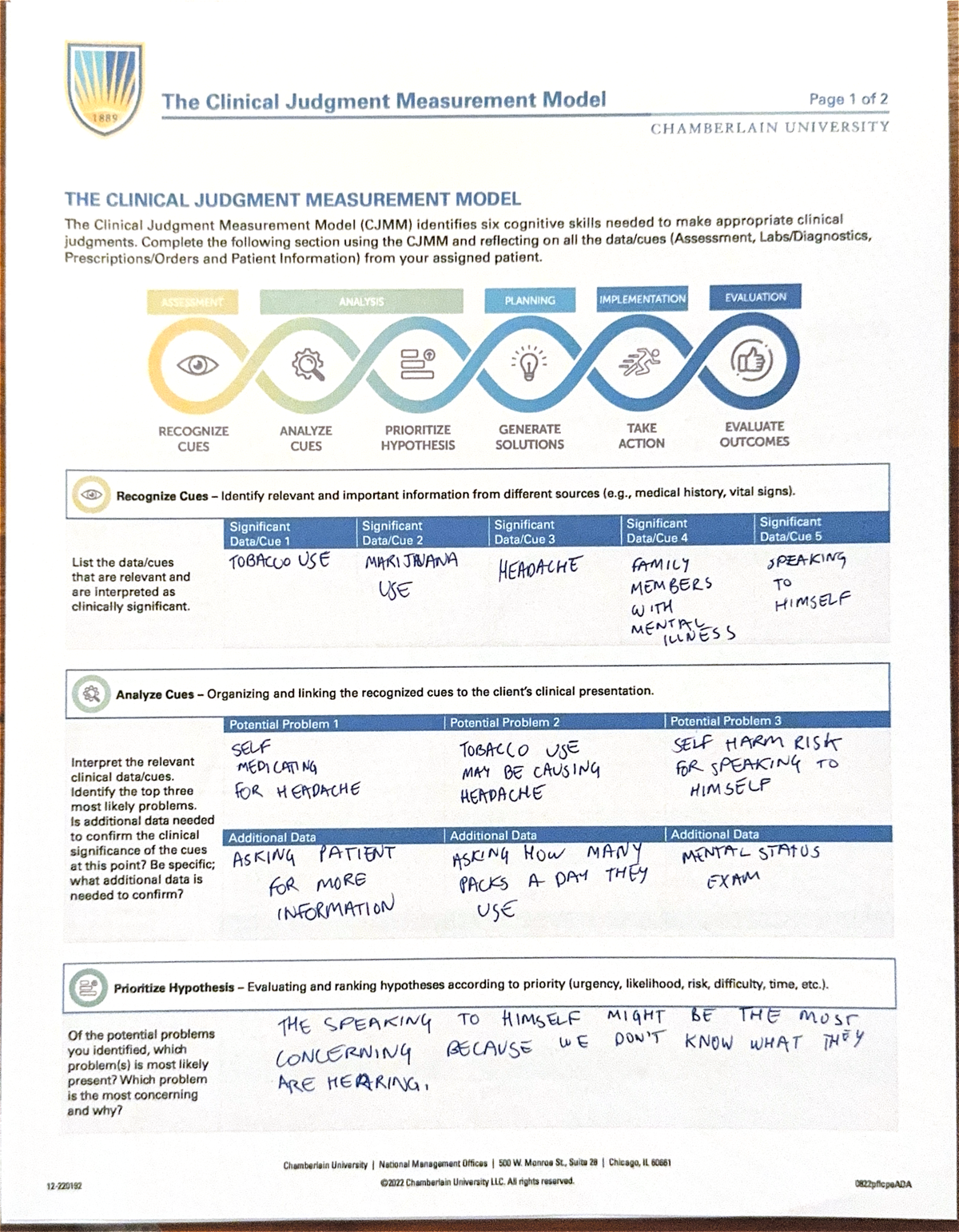 CJMM 128 - assignment - The Clinical Judgment Measurement Model Page 1 ...
