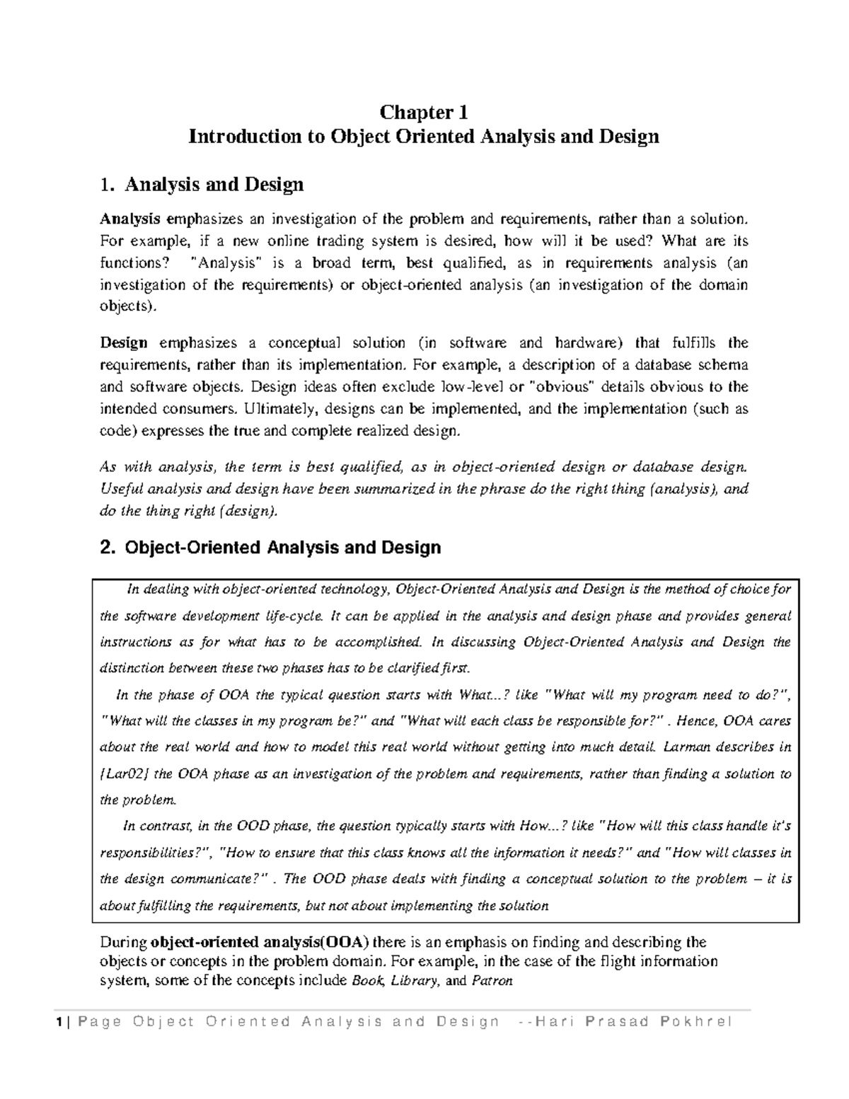 Title: Chapter 1: Intro to Object Oriented Analysis & Design OOA/OOD ...