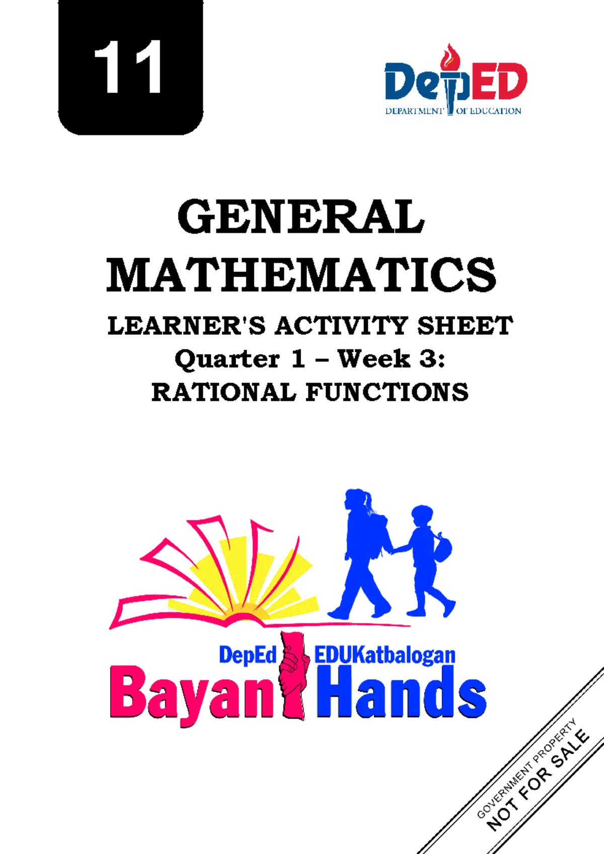 General Math 11 Q1 LAS Week3 - GENERAL MATHEMATICS LEARNER'S ACTIVITY SHEET Quarter 1 – Week 3 ...