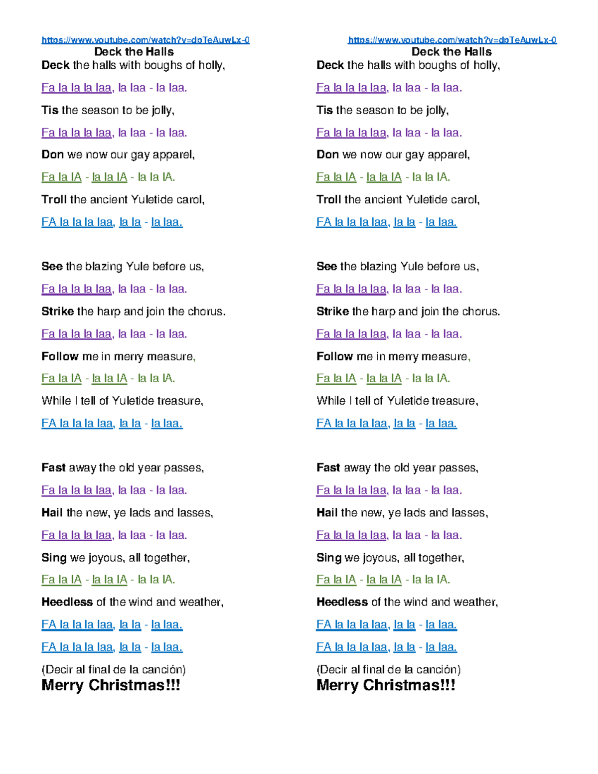 Deck the Halls Lyrics - Holiday Song Analysis - Studocu
