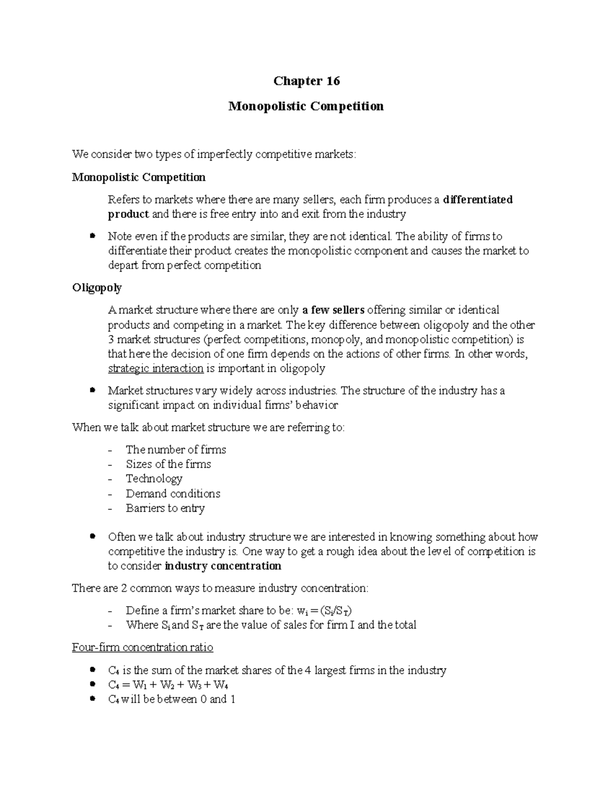 Chapter 16: Monopolistic Competition Explained - Key Concepts ...