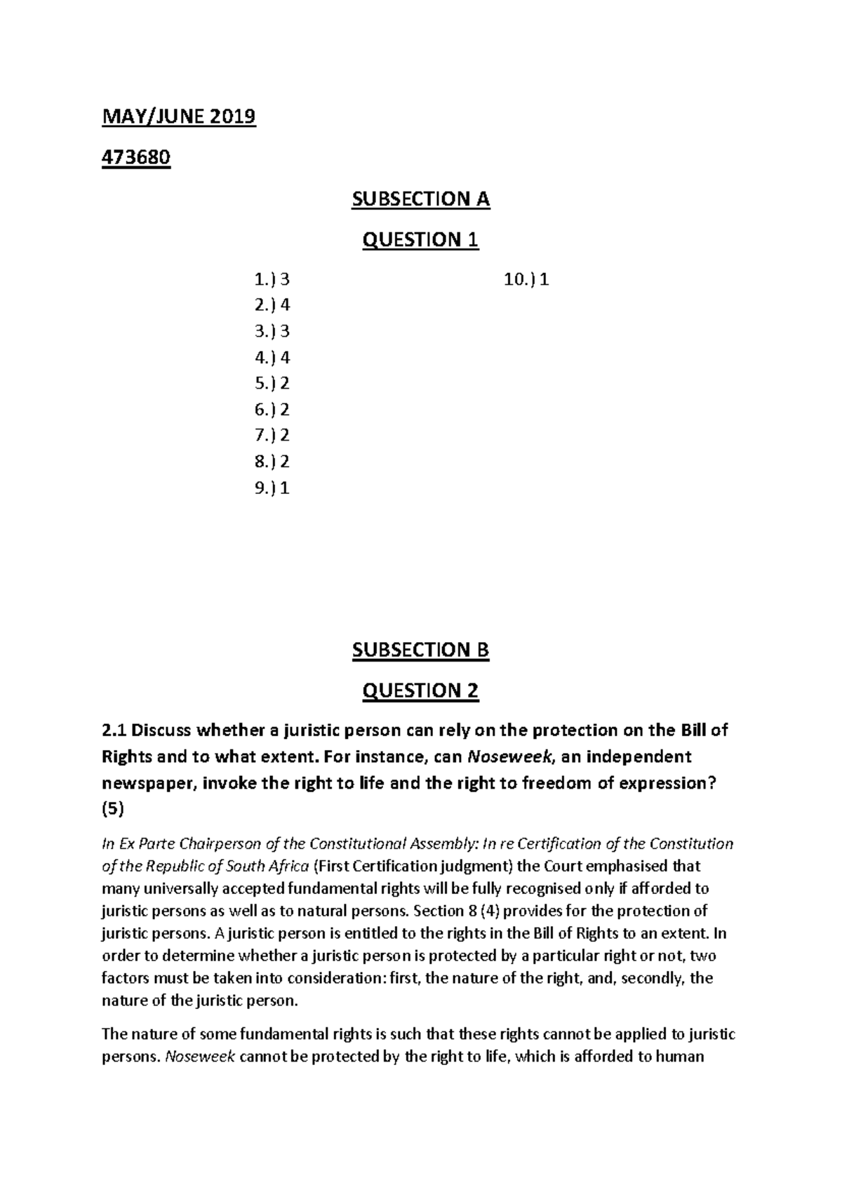 Exam May 2019, questions and answers - Warning: TT: undefined function: 32 Warning: TT ...