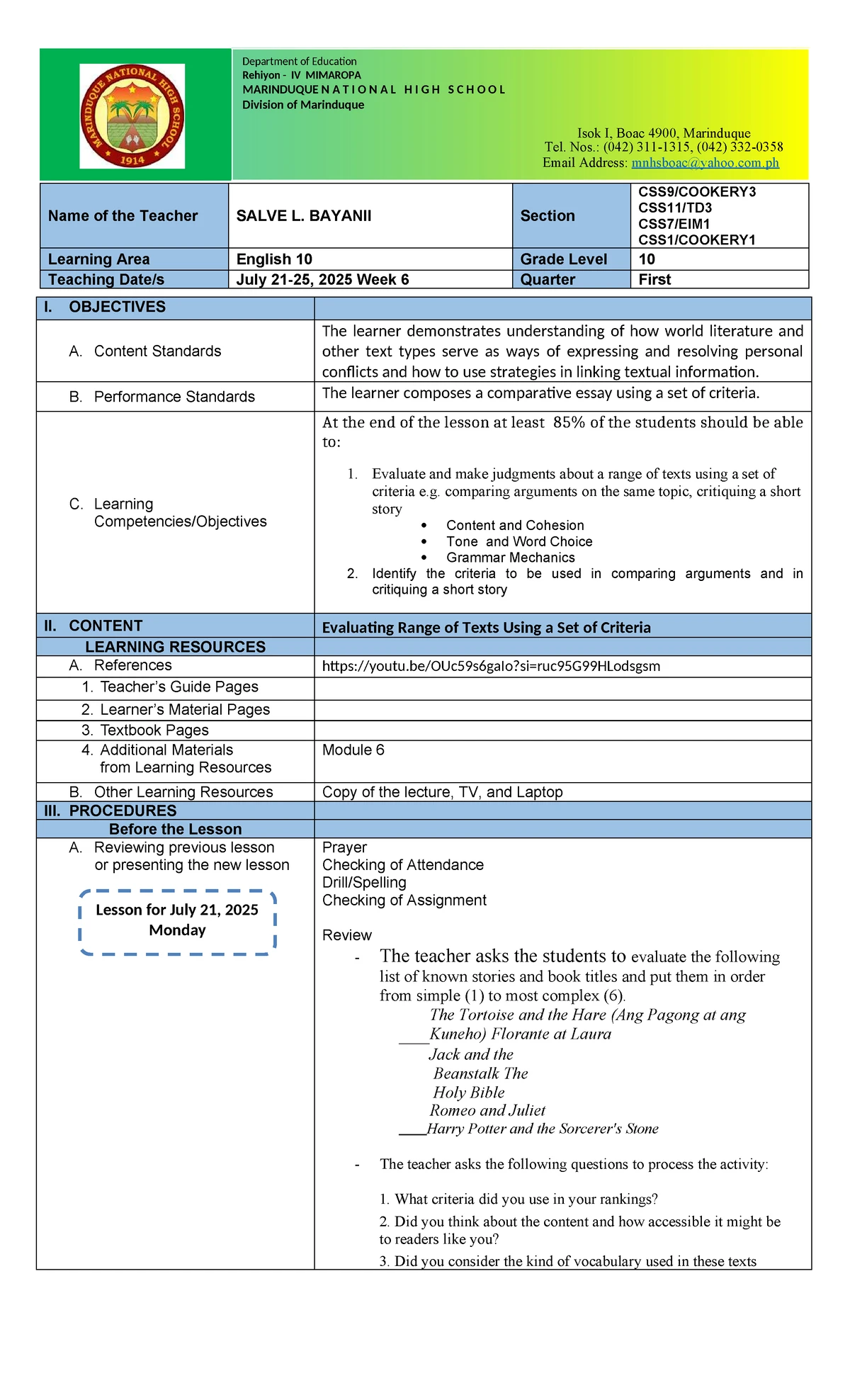 CO_Q4_Reading and Writing Skills SHS - Critical Reading Module 5 - Studocu