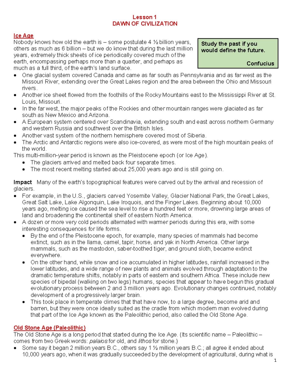 Lesson 1: DAWN OF CIVILIZATION - Evolution of Early Human Societies ...