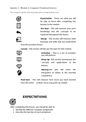CSS 9 Q1 M2 Parts and Fucntions of Computer - Quarter 1 – Module 2 ...