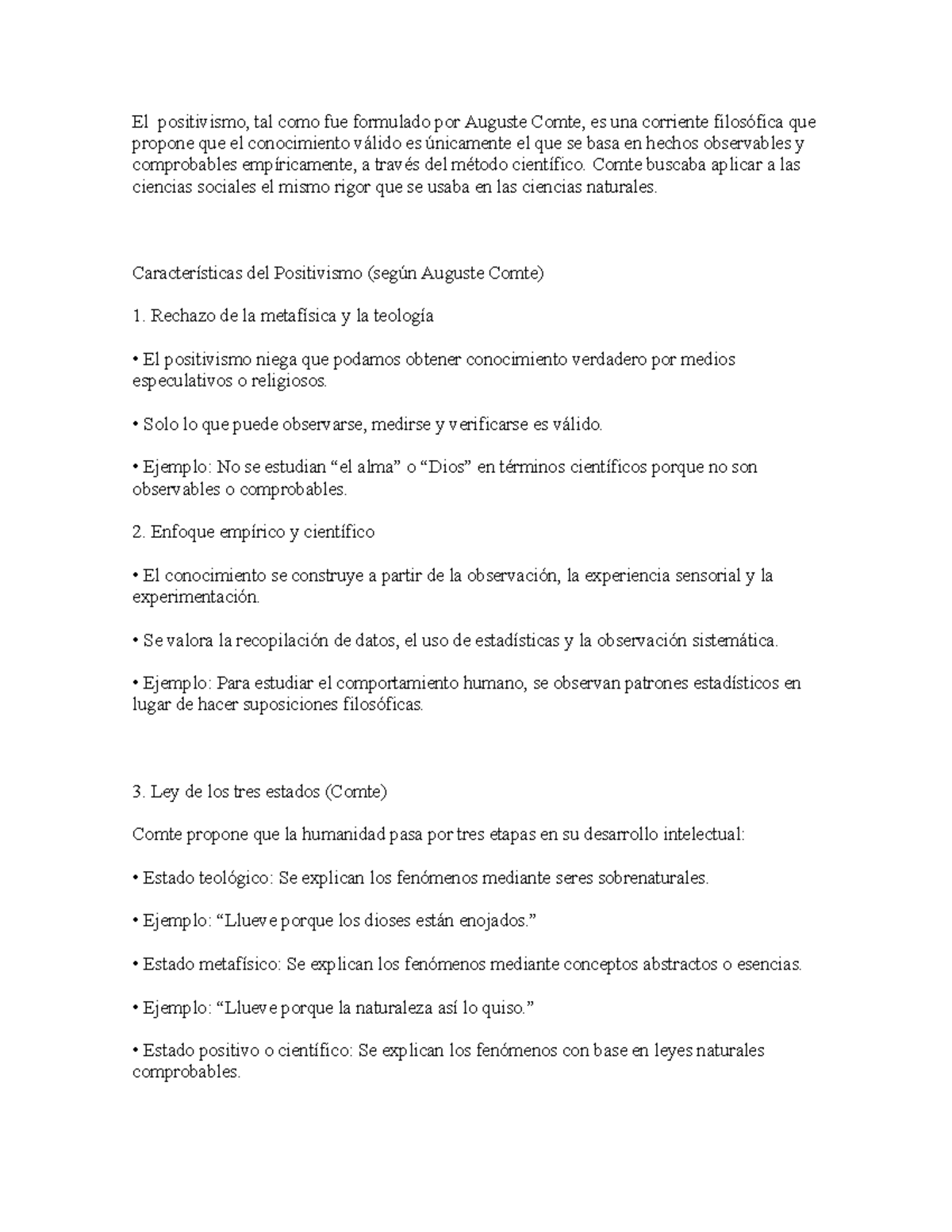 Positivismo y Empirismo: Análisis de Auguste Comte y sus Principios ...